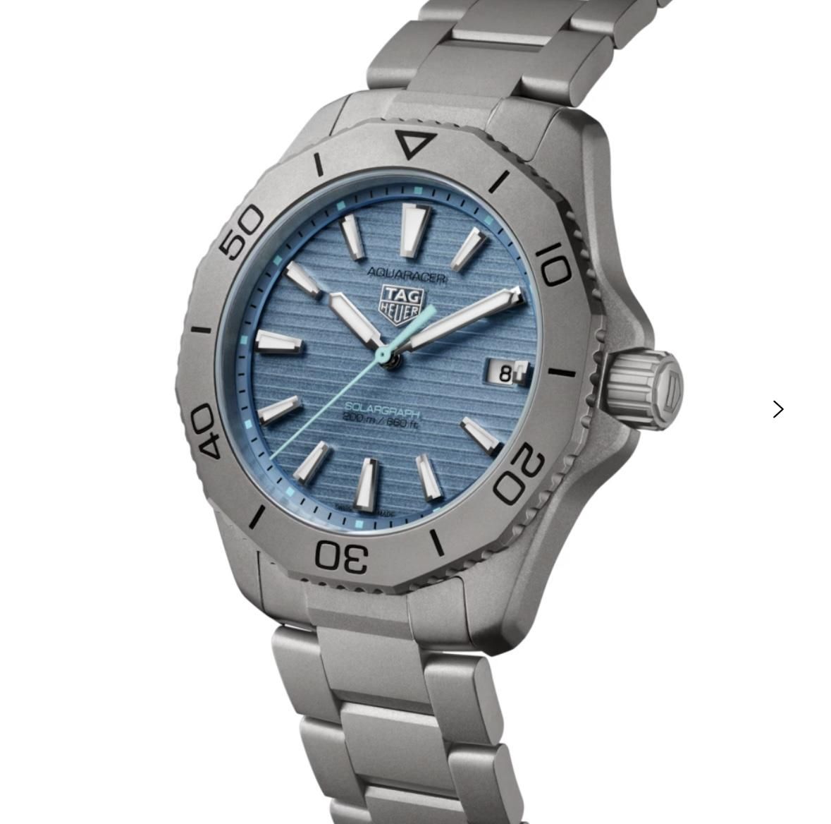 New blue Tag Heuer Solargraph Aquaracer Titanium | WatchCrunch