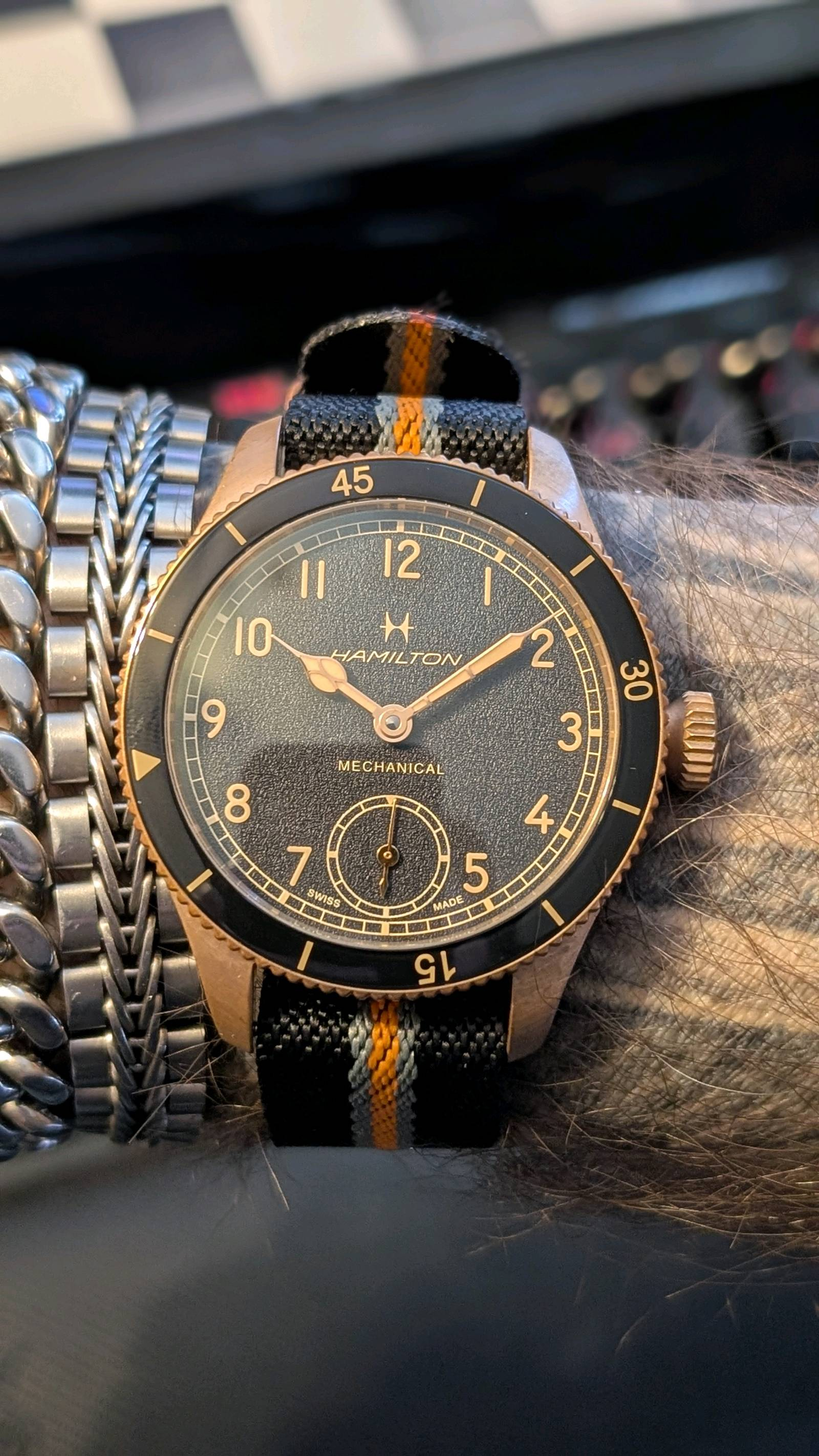 Hamilton khaki pilot pioneer bronze | WatchCrunch