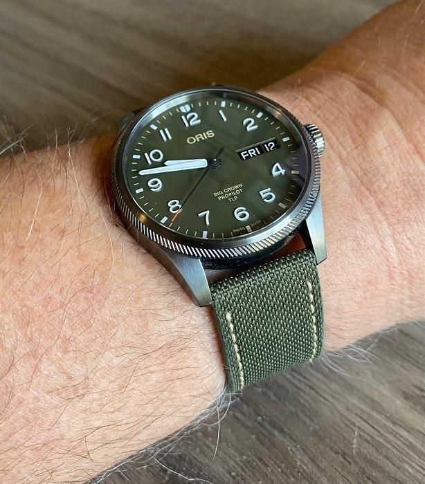 New canvas/leather Liger strap for my Oris TLP | WatchCrunch