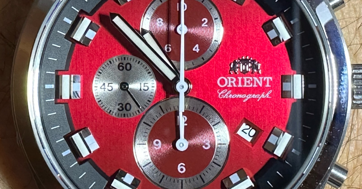 Orient Sports 43mm Analog Quartz Chronograph - Red Dial\Silver-tone ...