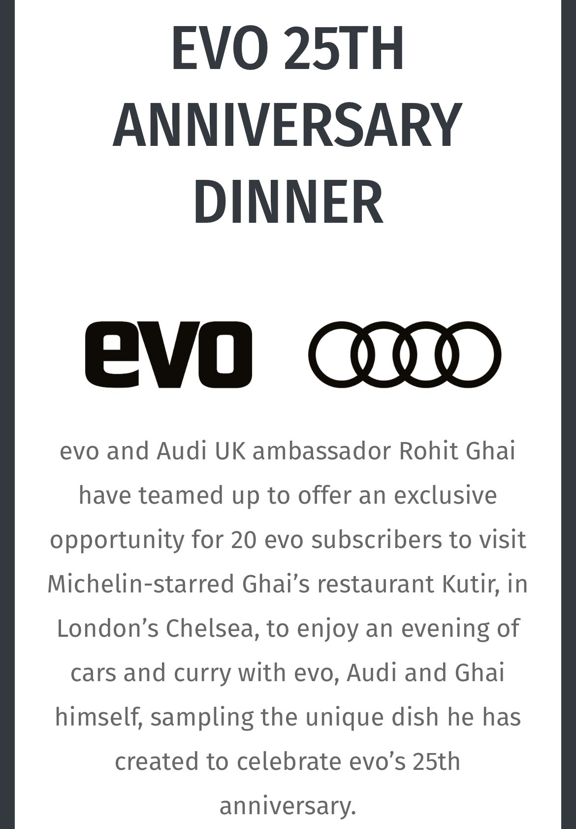 Which watch to wear at an evo and Audi celebration dinner? | WatchCrunch