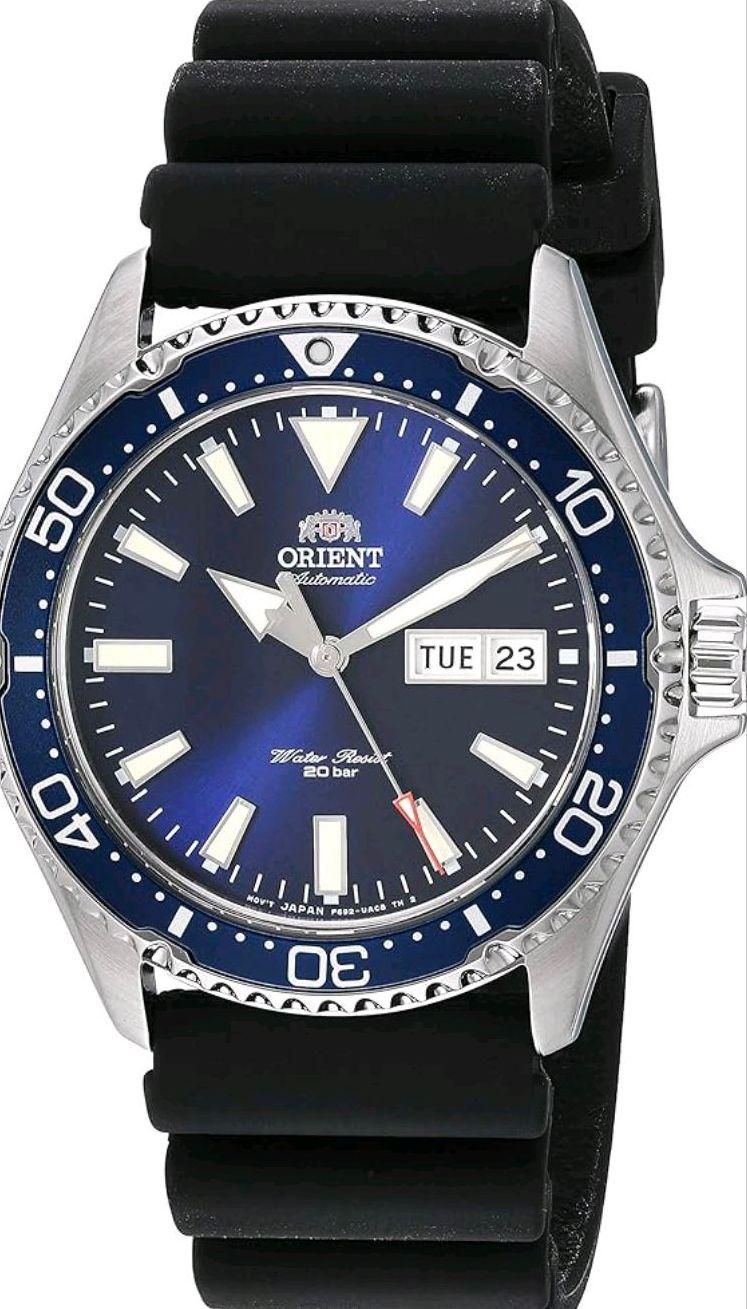 Orient Kamasu AA0006L19A Blue dial with rubber strap | WatchCrunch