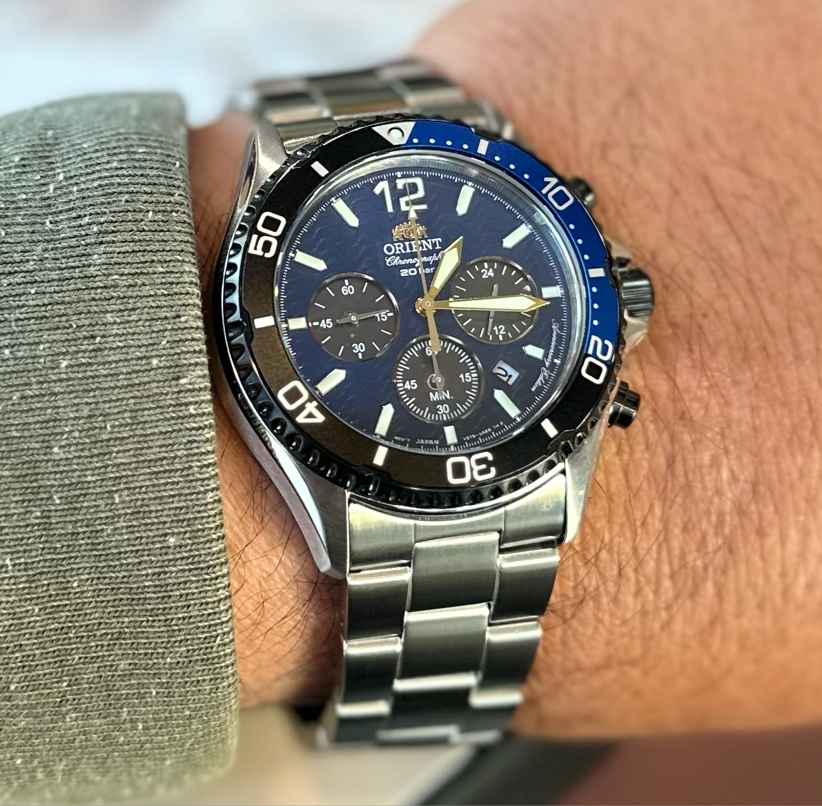 Orient Mako Solar Chronograph 20th Anniversary RA-TX0208L10B 200M Men's ...