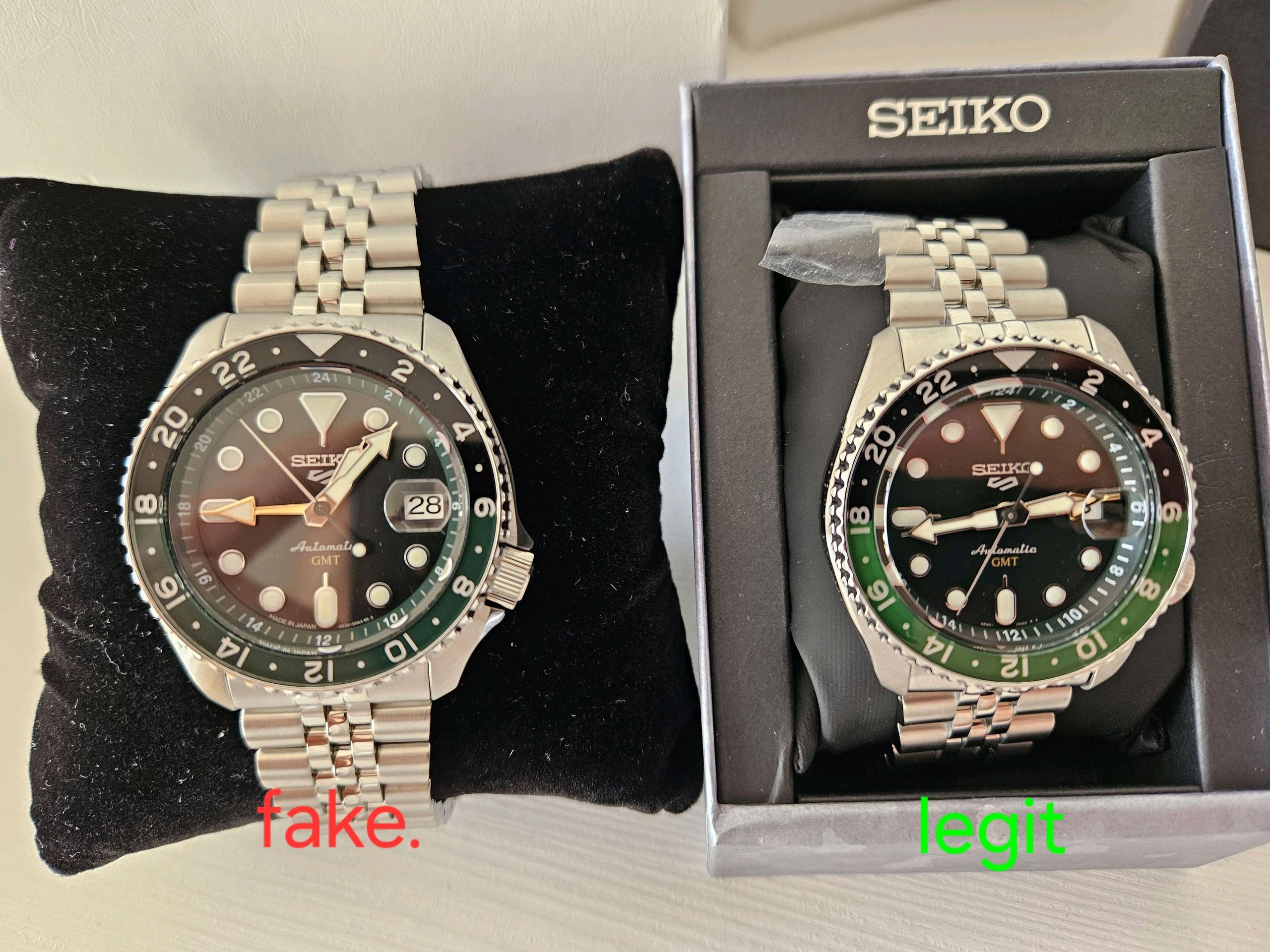 I bought a FAKE seiko 5 gmt. Comparsion to original with Pictures ...