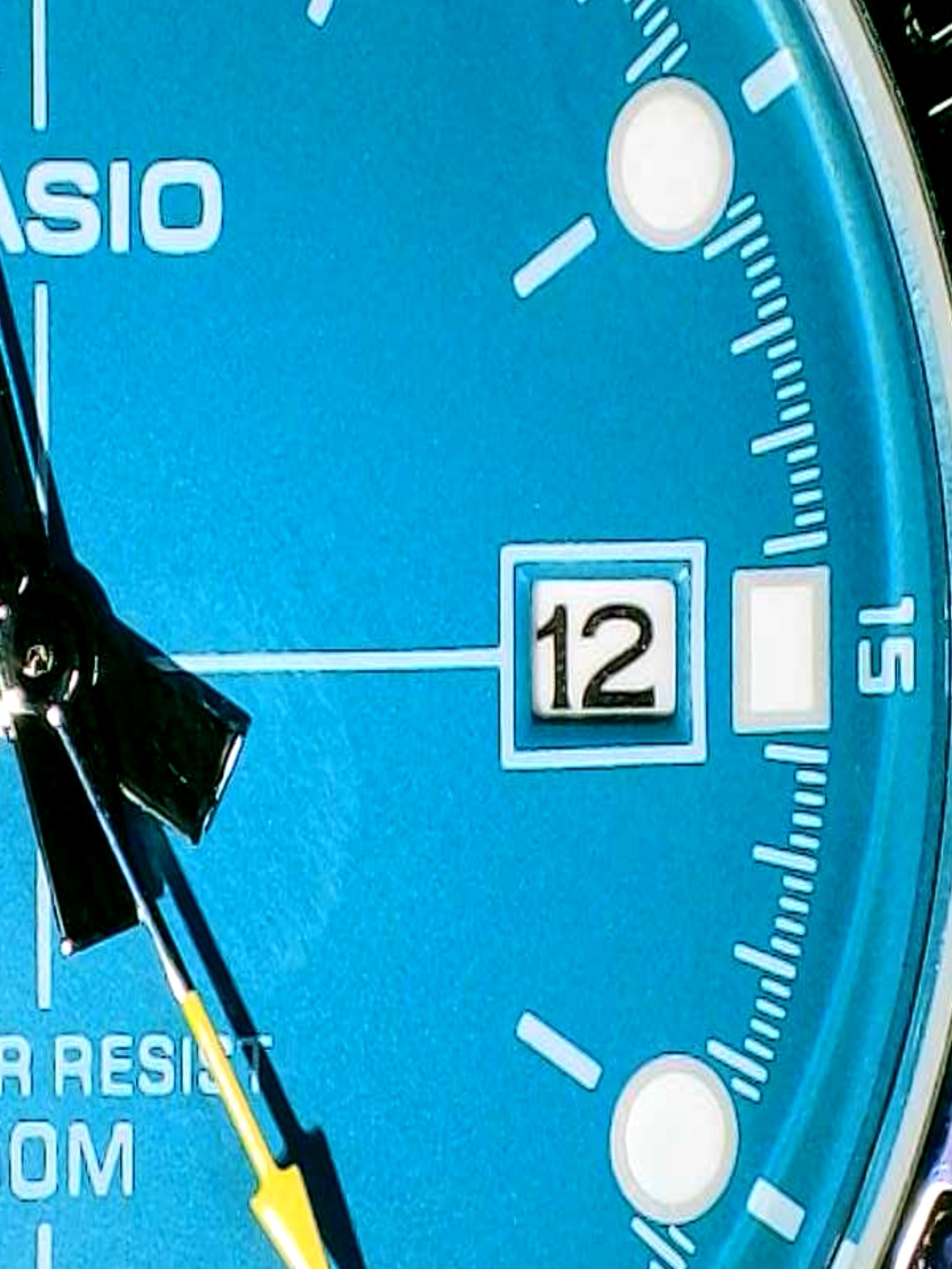 CASIO 3-hand Diver-Styled Analog Quartz - Turquoise Dial\Silver-tone ...