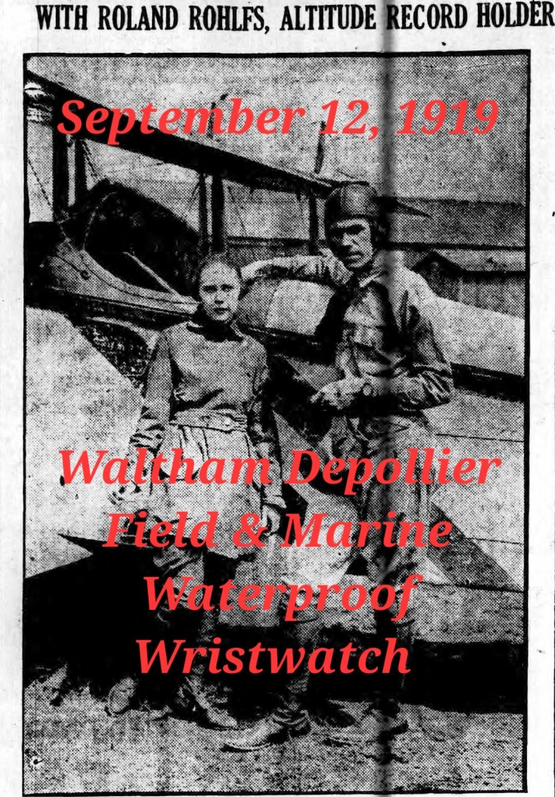 Daredevil Pilot Roland Rohlfs and his 1919 Waltham Depollier "Field ...