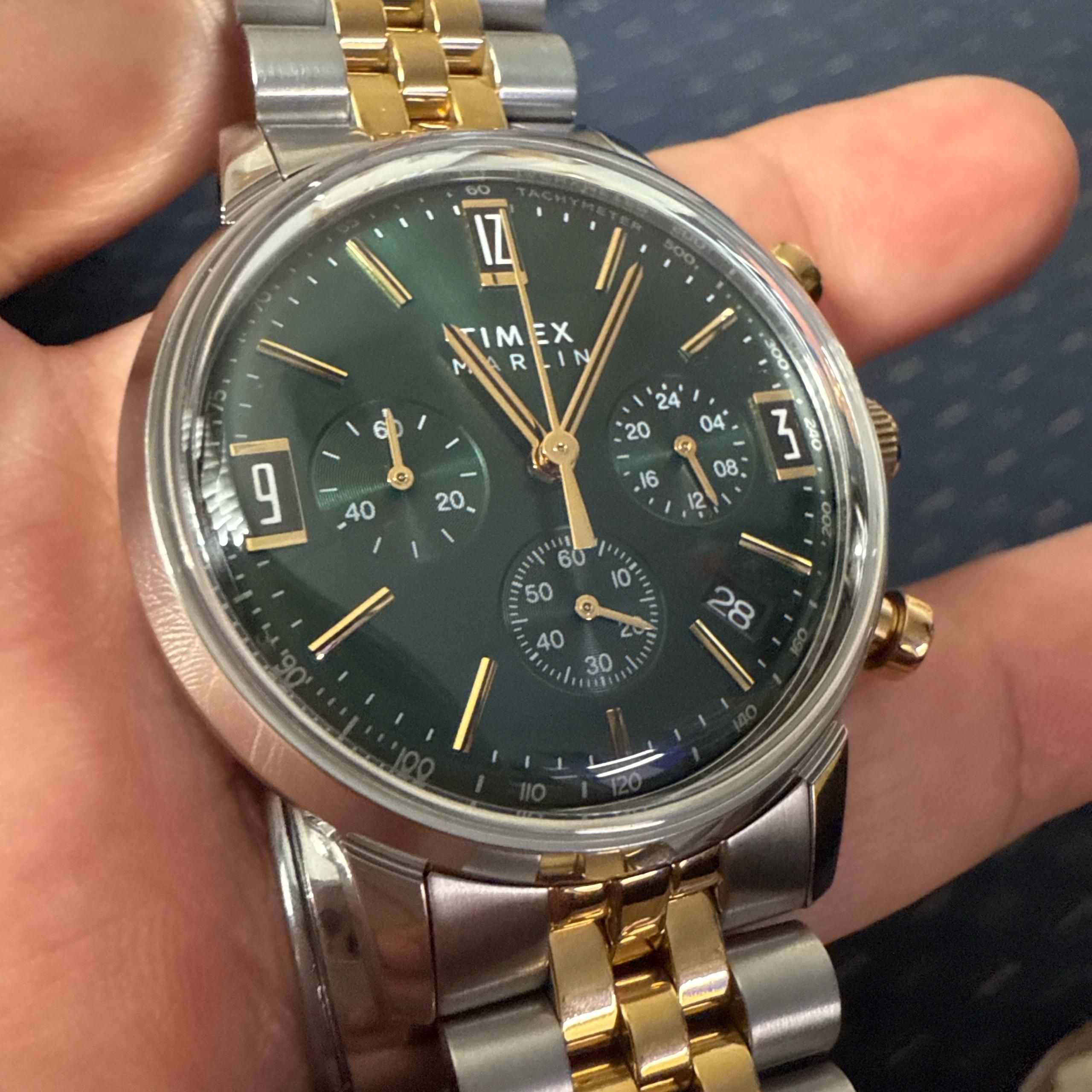 Timex Marlin Chronograph Tachymeter 40mm Stainless Steel Bracelet Watch ...