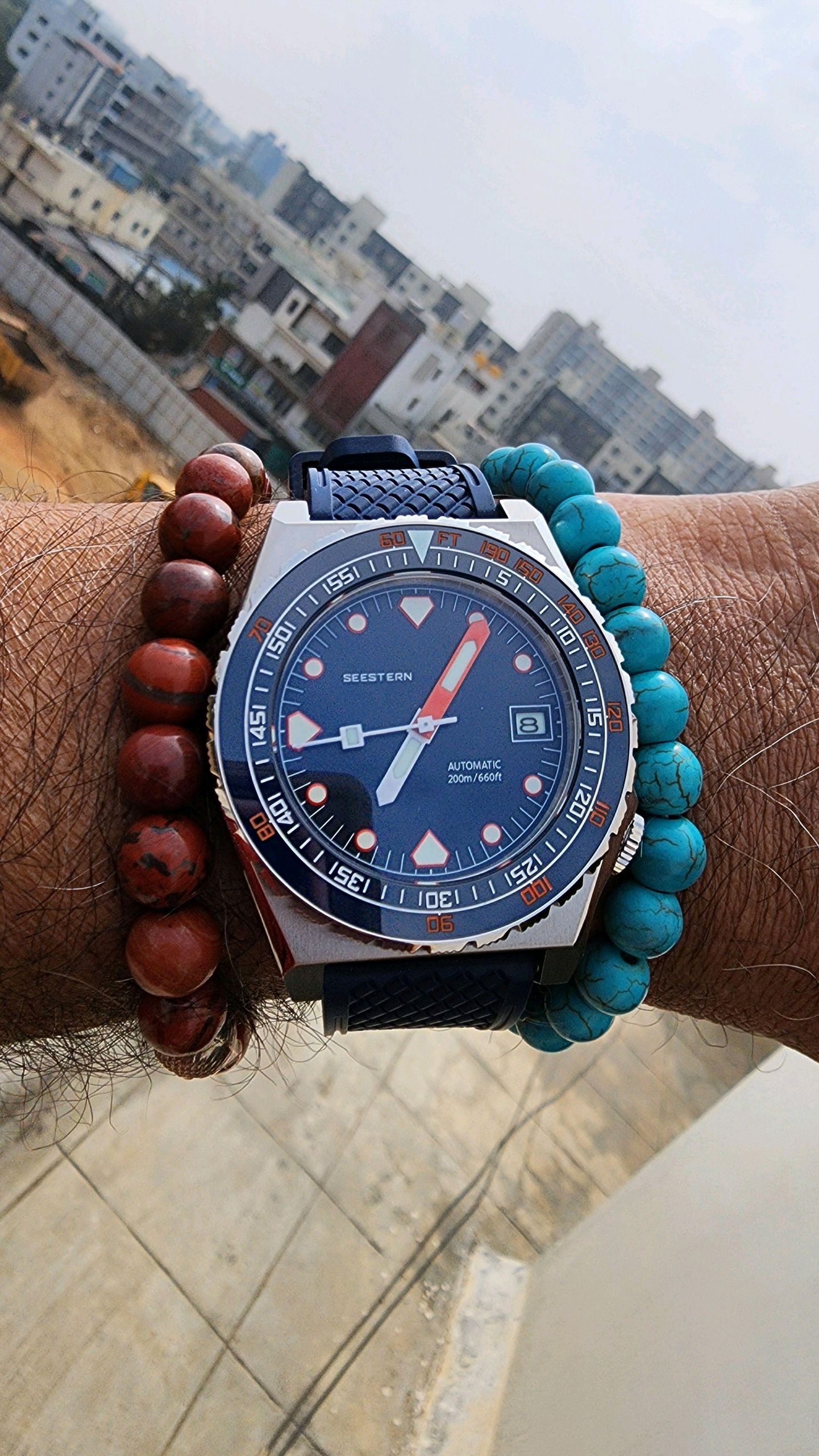 SEESTERN Vintage S407 600T Deep Blue Dial Ceramic Bezel | WatchCrunch