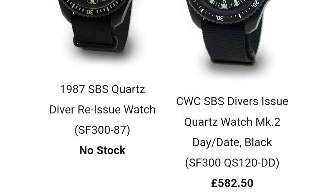 CWC SBS Differences between version | WatchCrunch