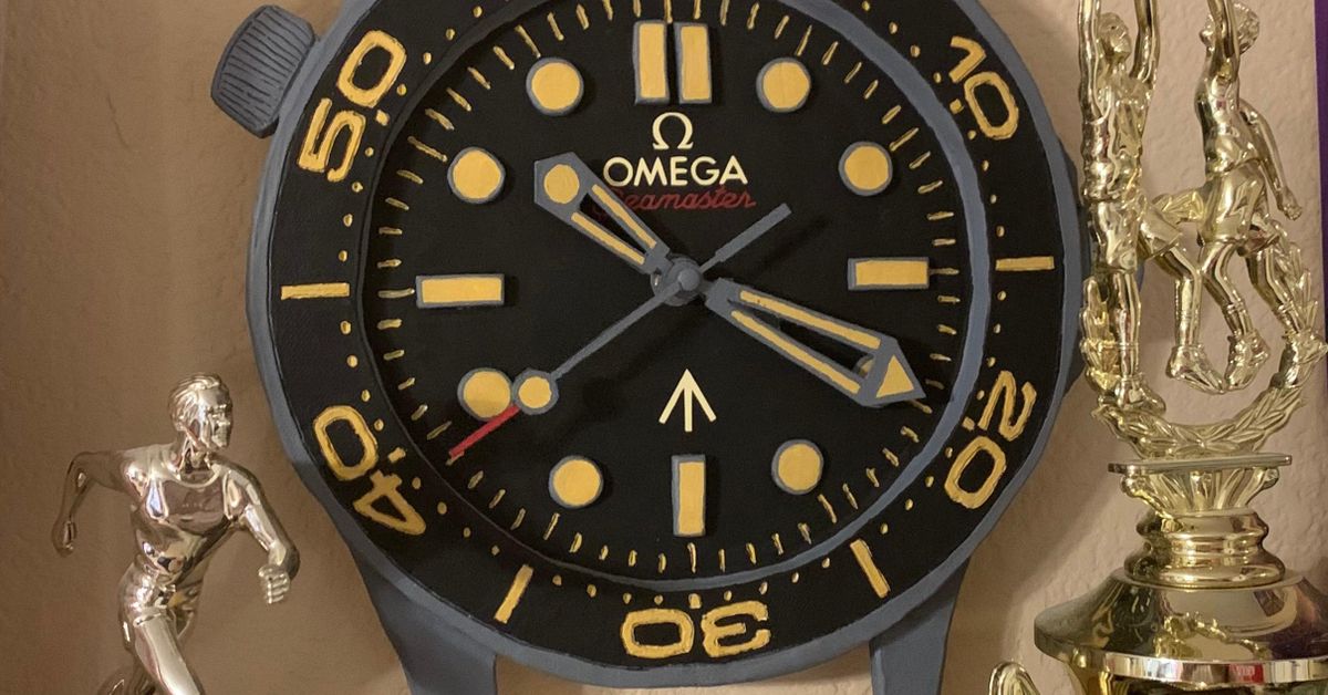 Handmade Omega Seamaster NTTD Ceramic Clock | WatchCrunch