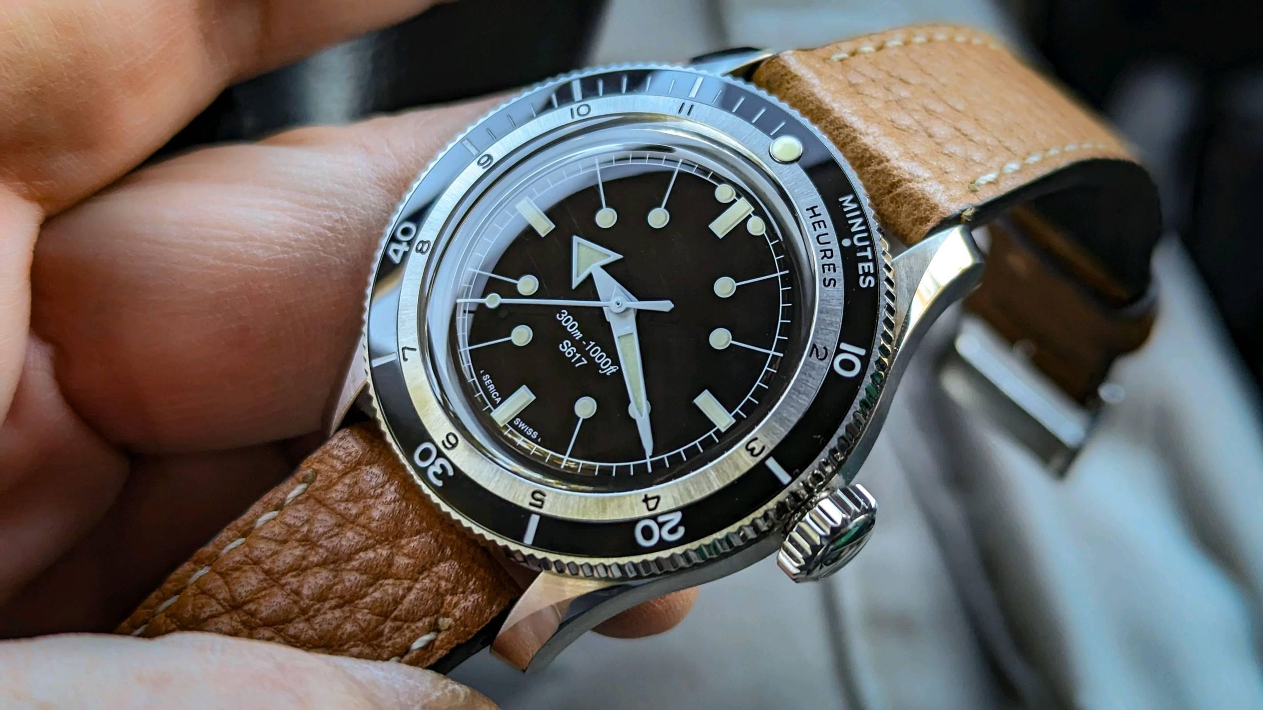 Serica 5303-1 on a tan leather strap | WatchCrunch