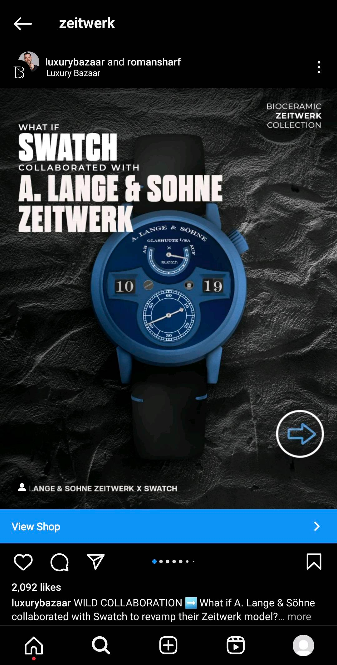 Came across this fake swatch collaboration with Lange's Zeitwerk ...