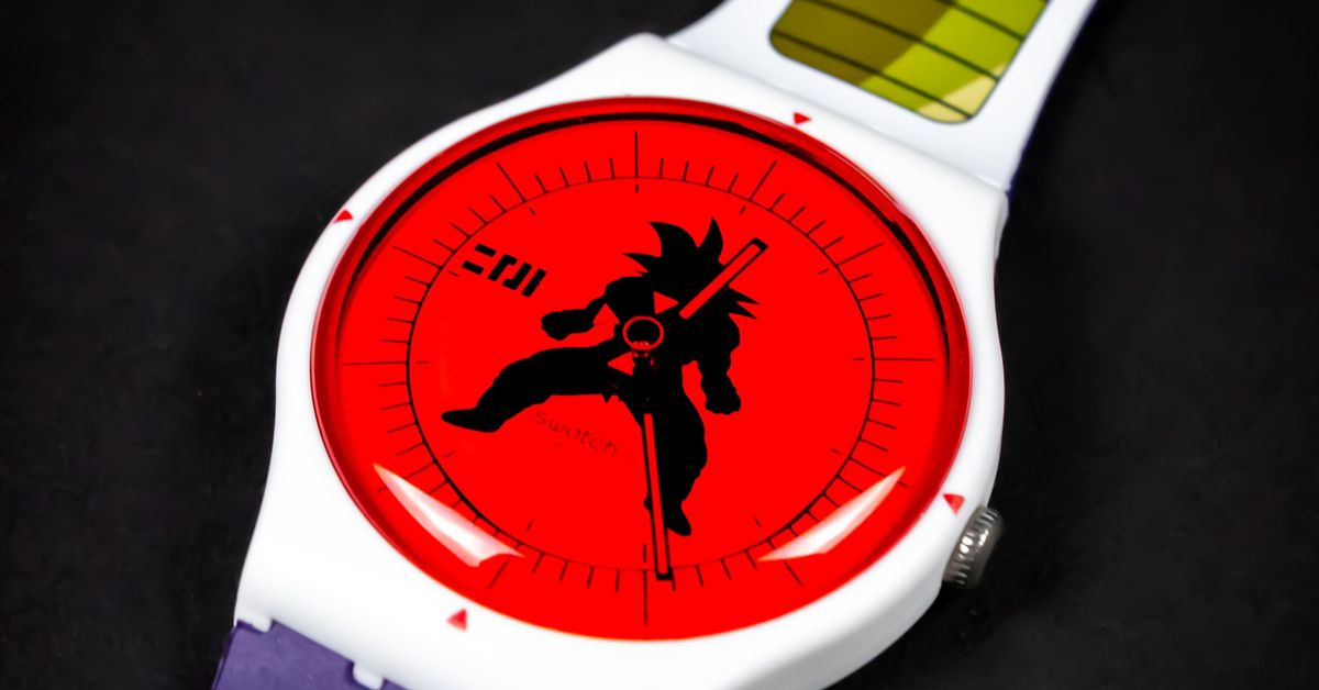 The Dragonball Z Swatch Collab Vegeta watch. #NWA | WatchCrunch