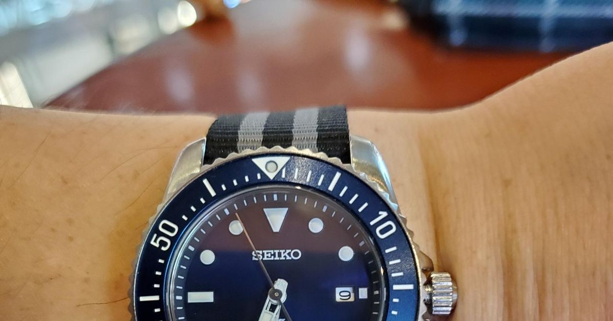 Seiko Prospex SNE585 on NATO strap | WatchCrunch