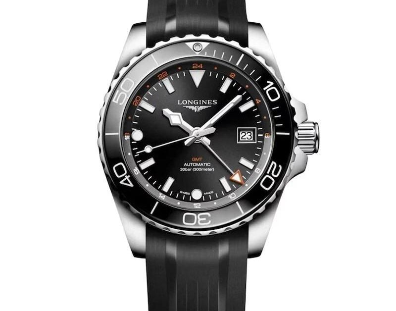 Longines Hydroconquest New Gmt 41Mm Black Rubber Men's Watch L37904569 ...