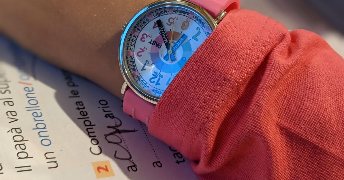 My daughter's learning watch on her wrist | WatchCrunch