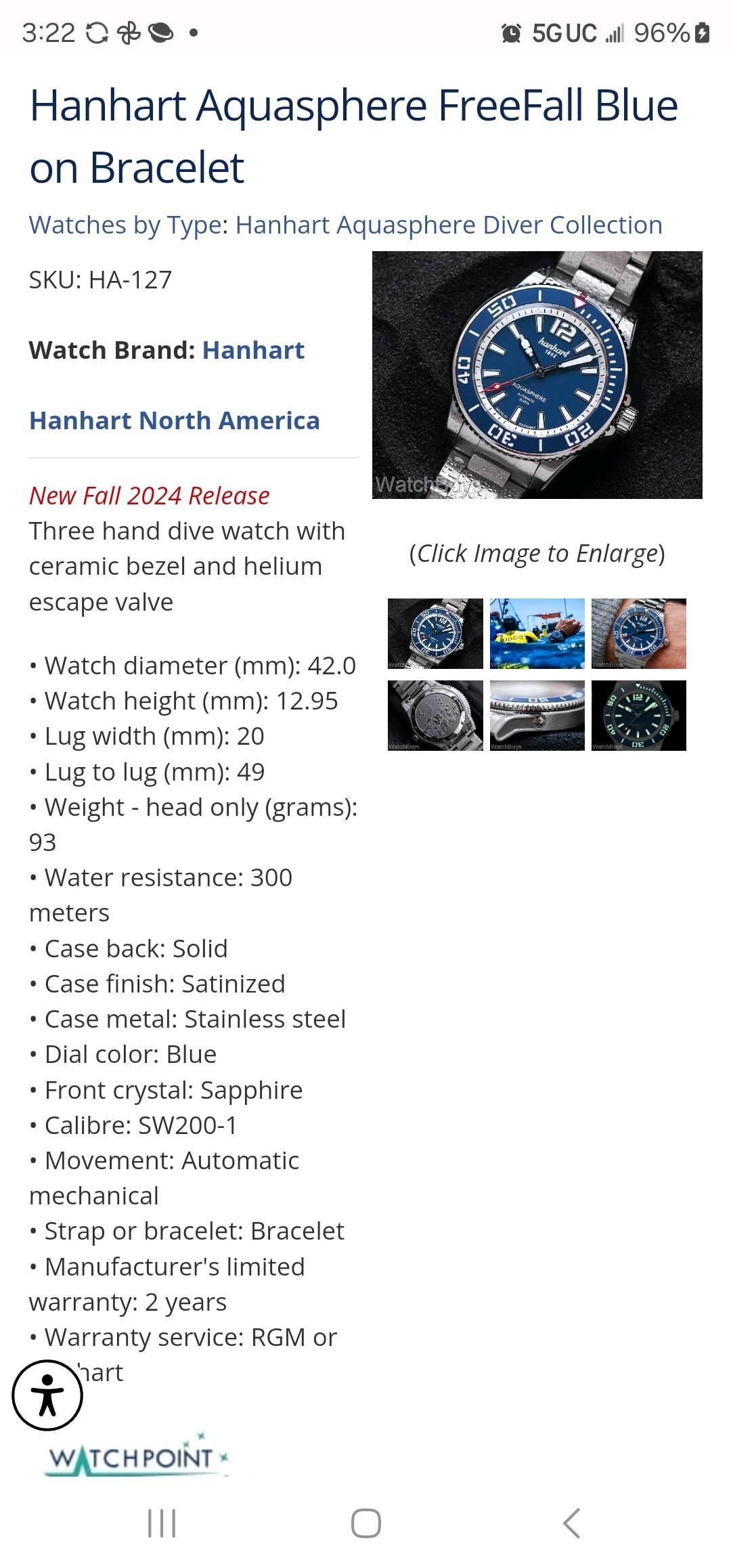 Hanhart's first ever diver | WatchCrunch