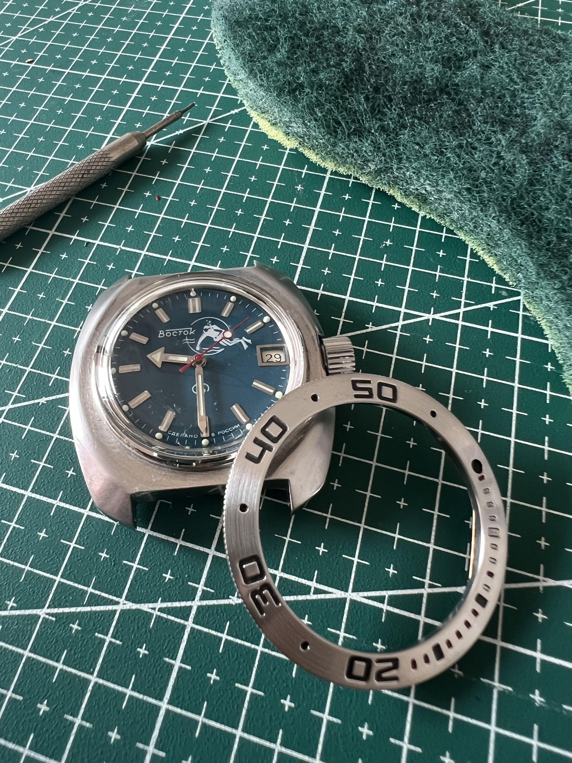 DIY Vostok Amphibia modding - brushed case | WatchCrunch