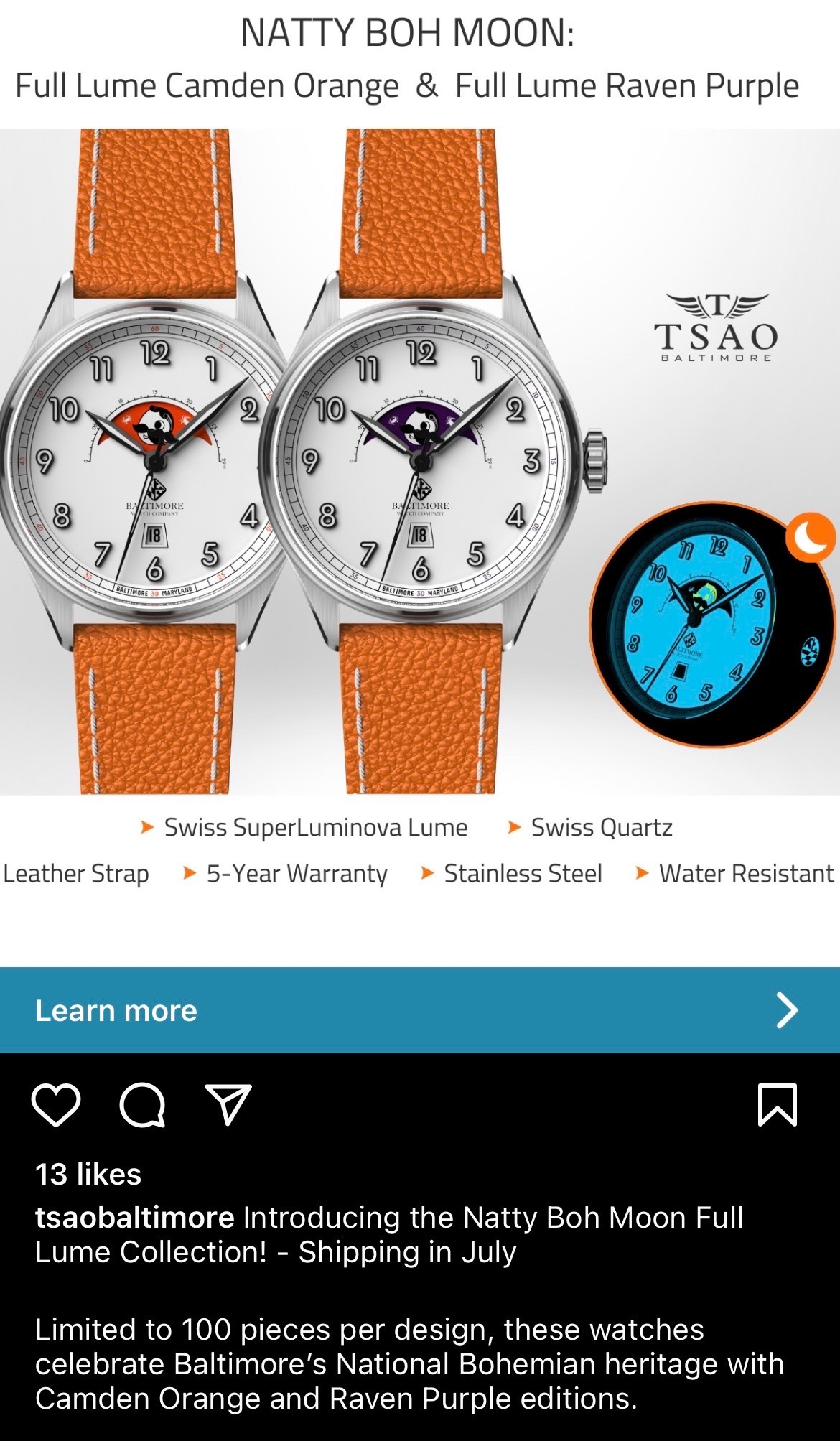 New Natty Boh Moonphase models | WatchCrunch