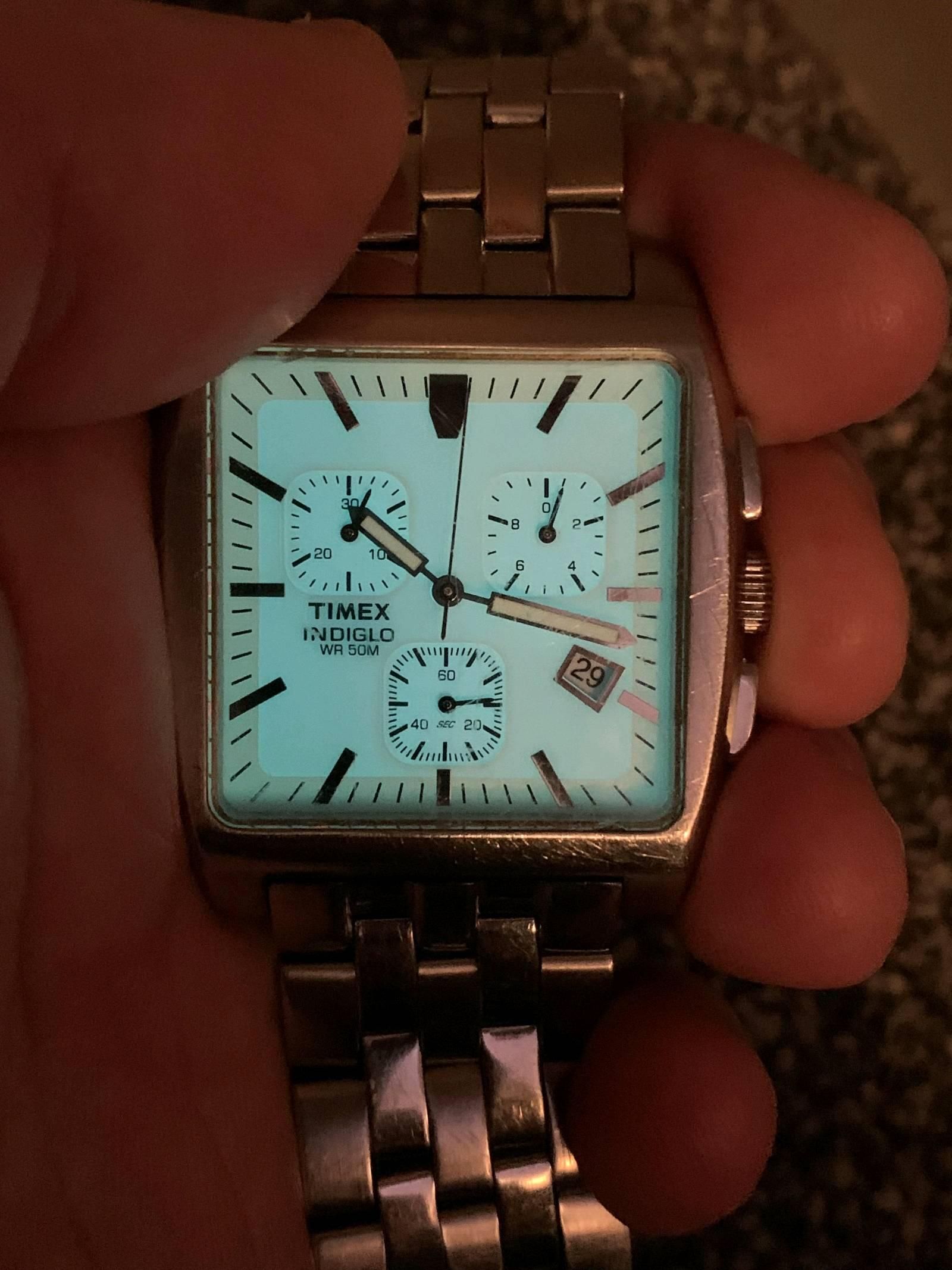 Timex Indiglo monaco chronograph WR 50M T22202 | WatchCrunch