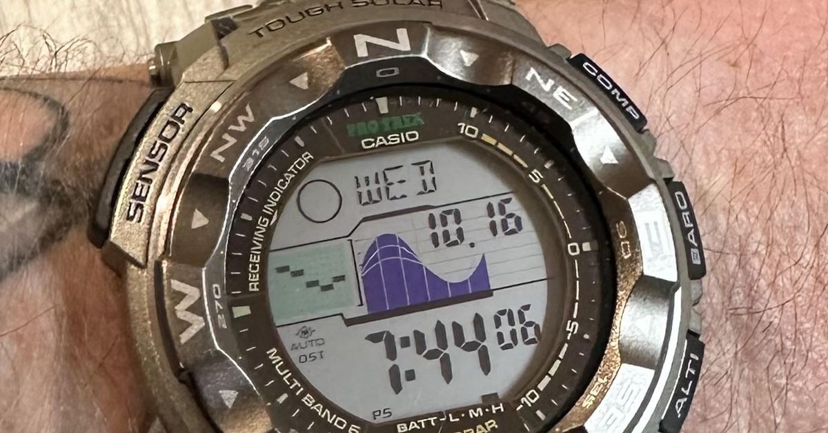 Protrek PRW-2500T with multiband6, moon phase, and tide graph | WatchCrunch