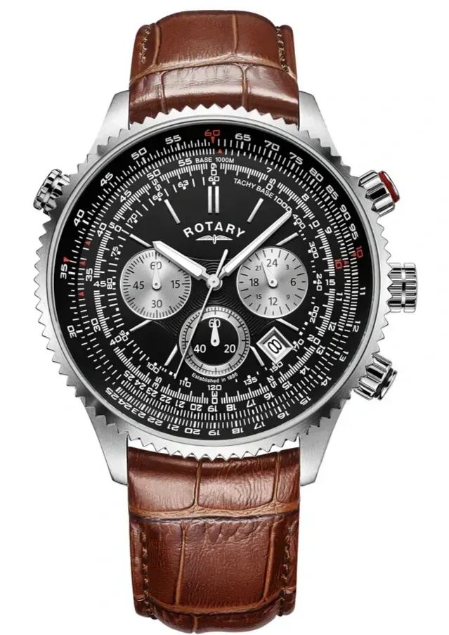 Rotary Aquaspeed Pilot Chronograph GS00100/04/BRN | WatchCrunch