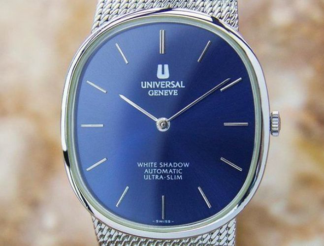 Universal Geneve White Shadow Ellipse, Blue Dial Version | WatchCrunch