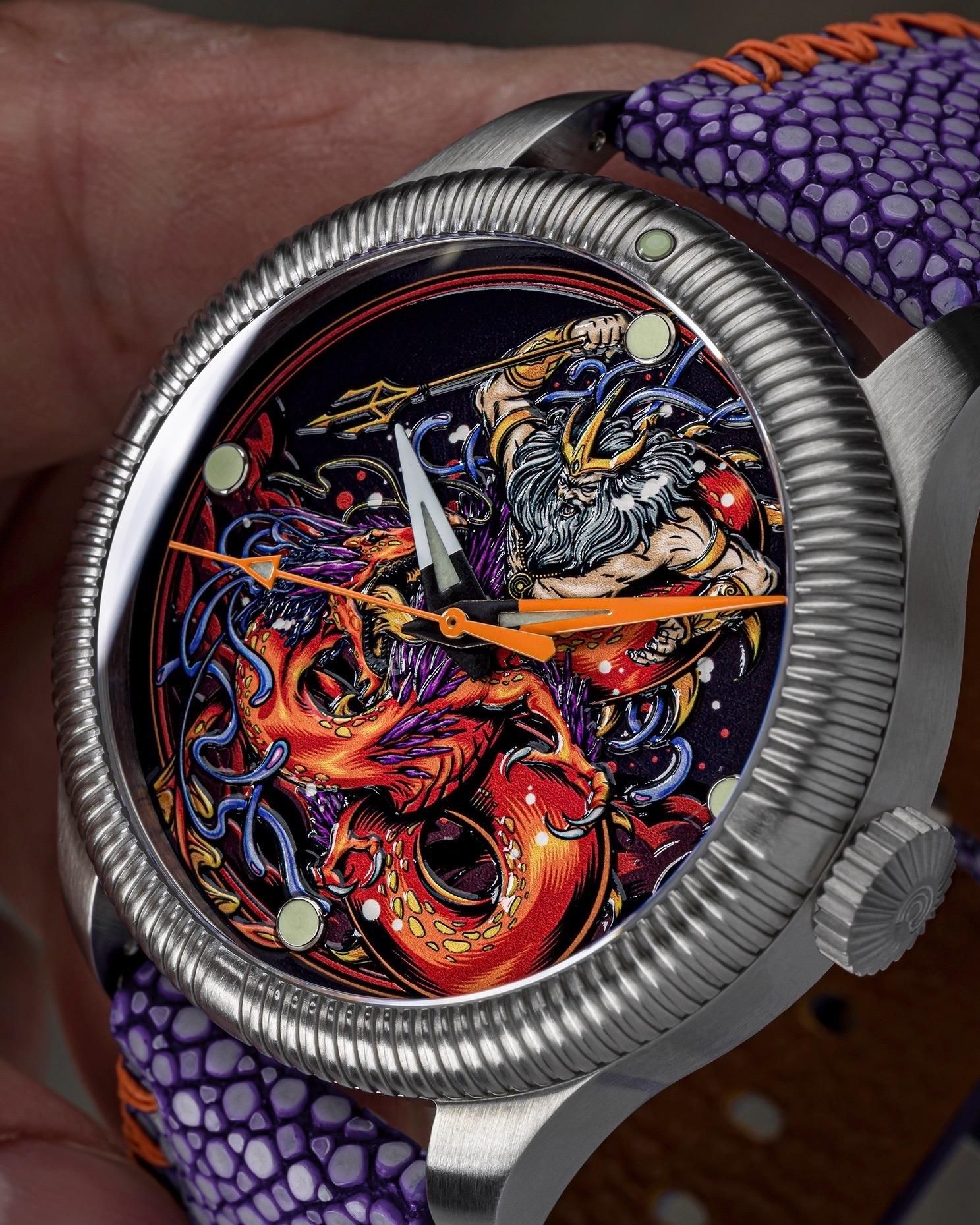 The Leviathan Enamel dial on the purple stingray strap | WatchCrunch
