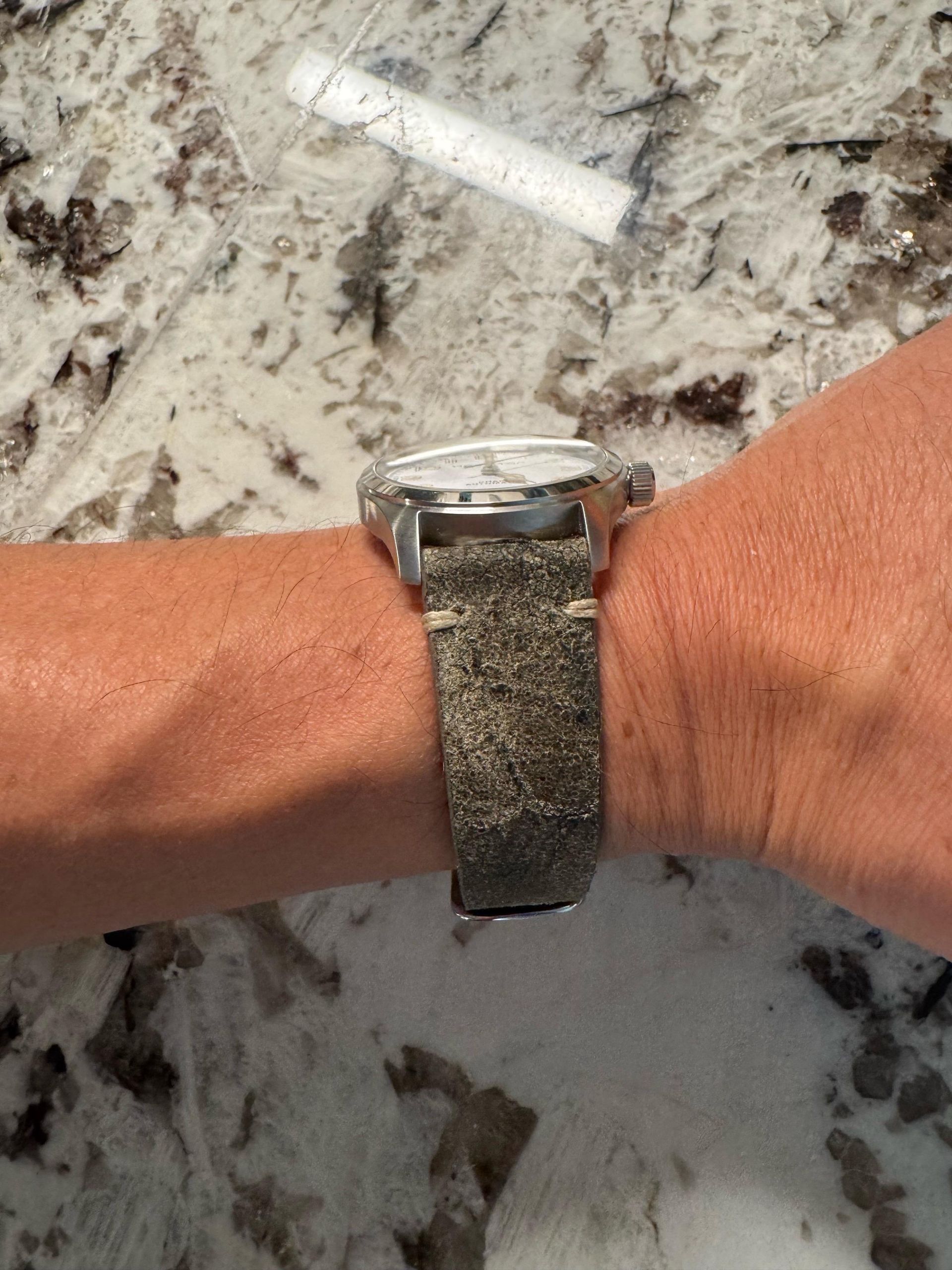 NWA: White Murph with weathered WatchGecko Strap | WatchCrunch
