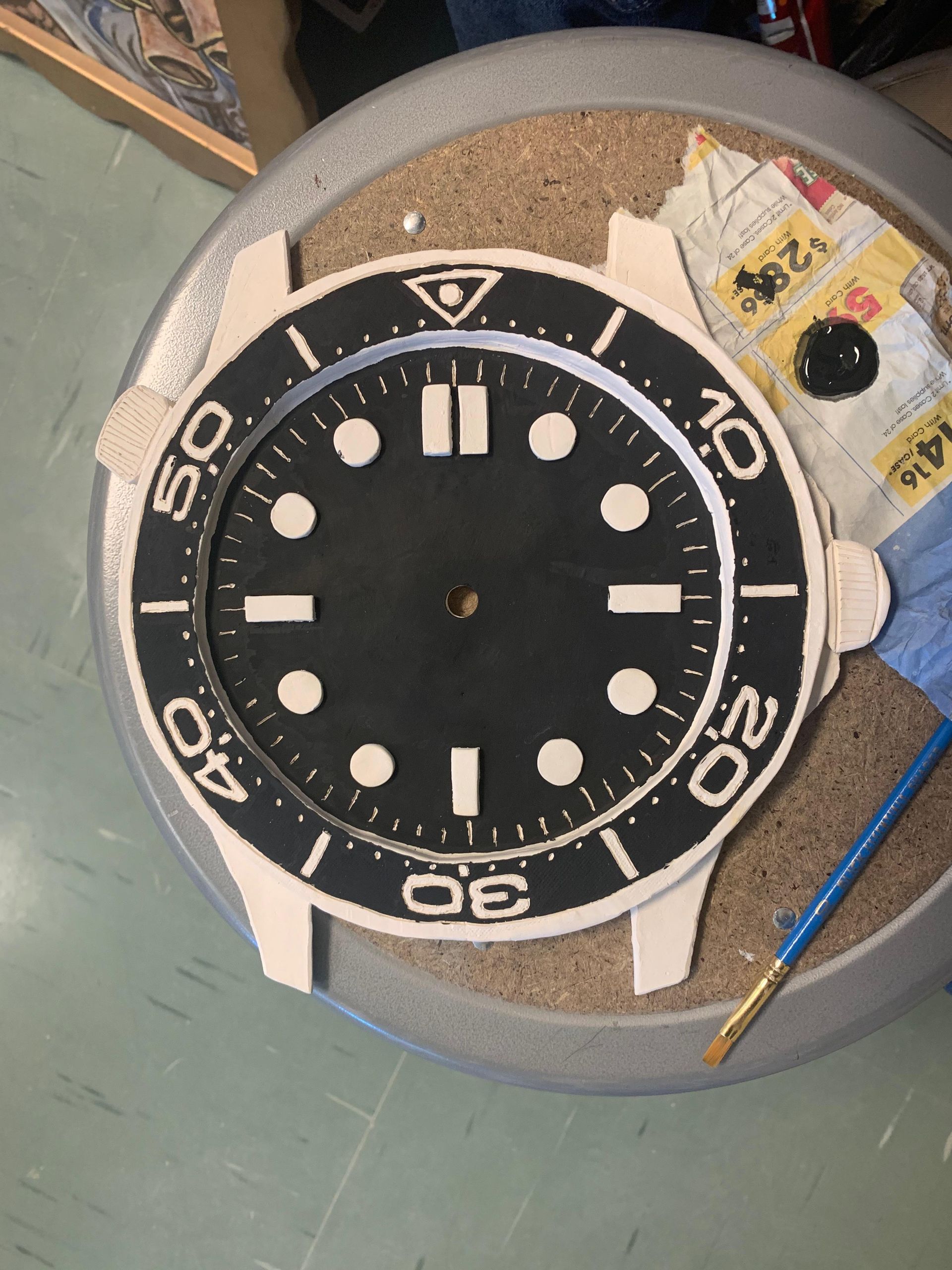 Handmade Omega Seamaster NTTD Ceramic Clock | WatchCrunch