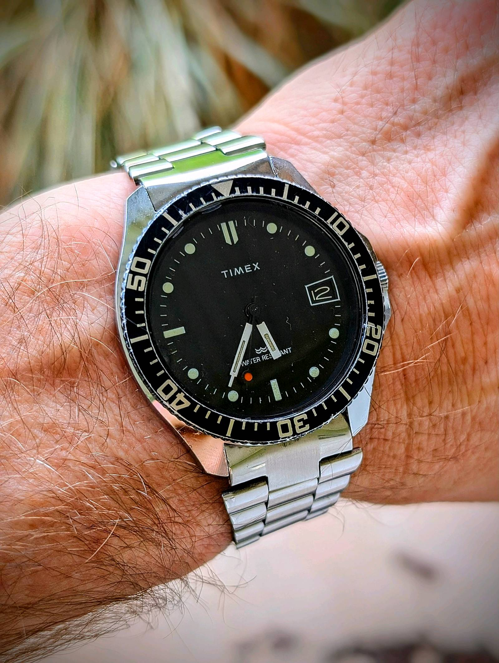 80s Timex Marlin Red dot diver | WatchCrunch