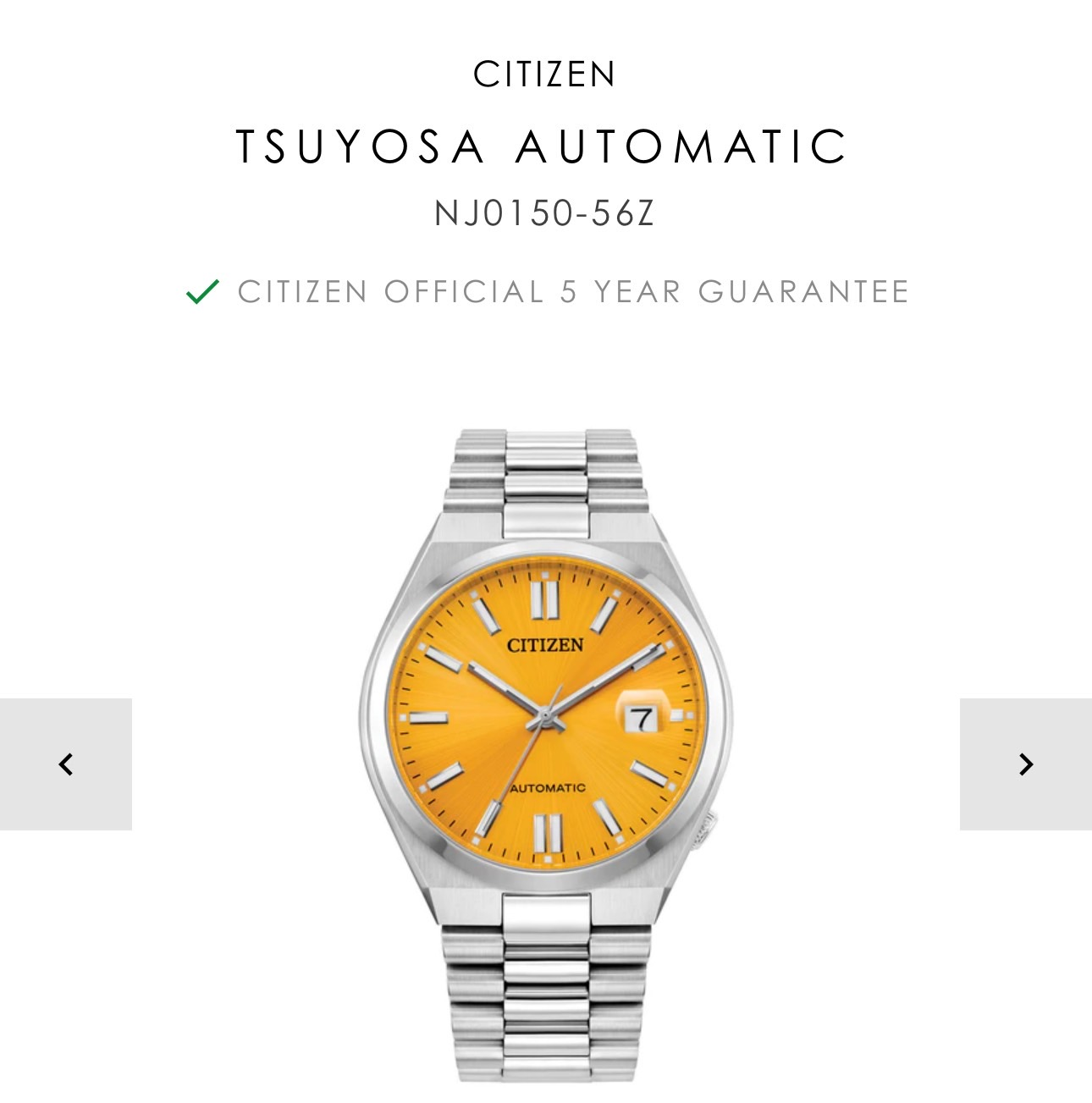 TSUYOSA AUTOMATIC in Yellow 💛 | WatchCrunch