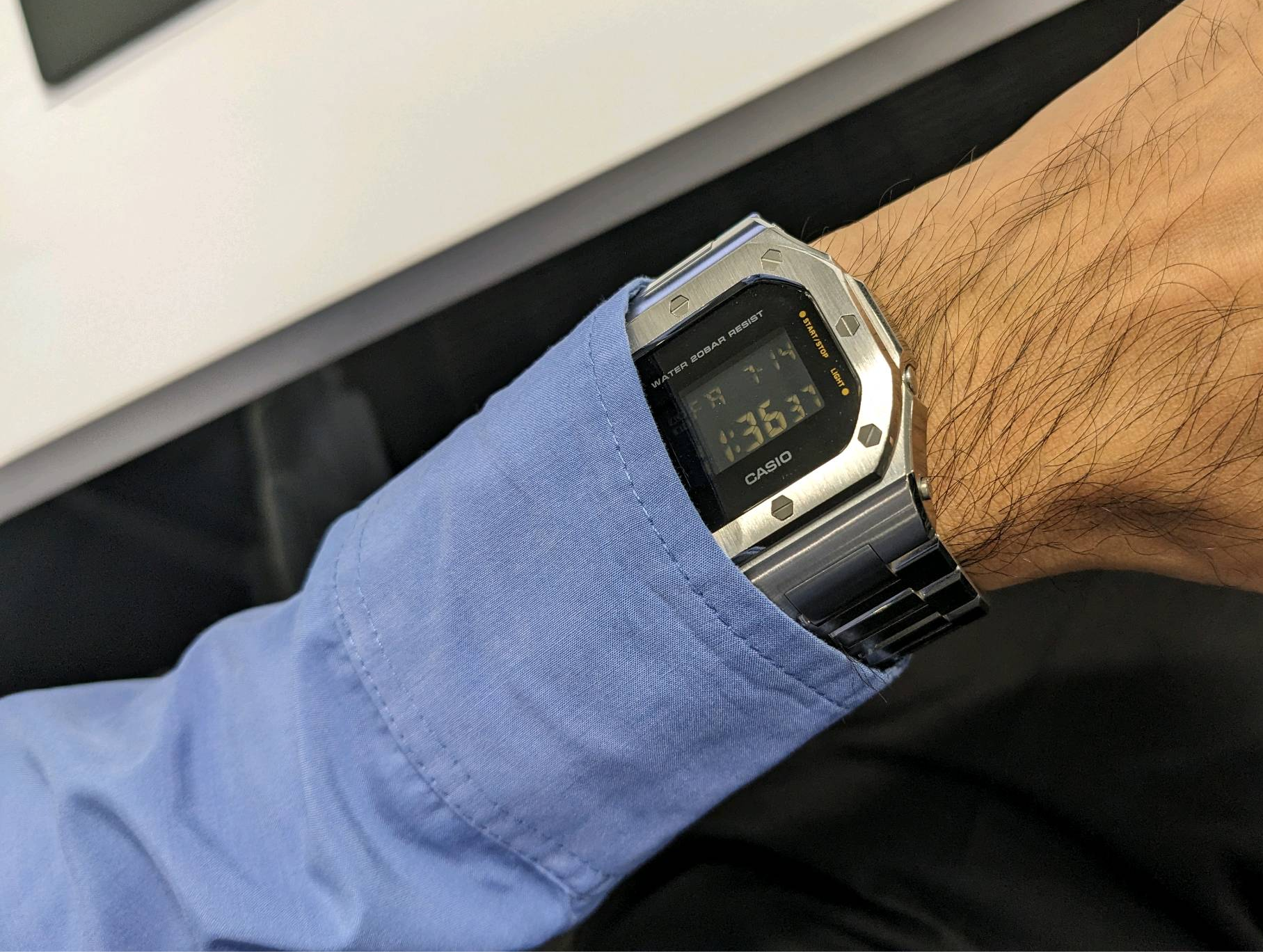 Steel G-Shocks with formal clothing | WatchCrunch