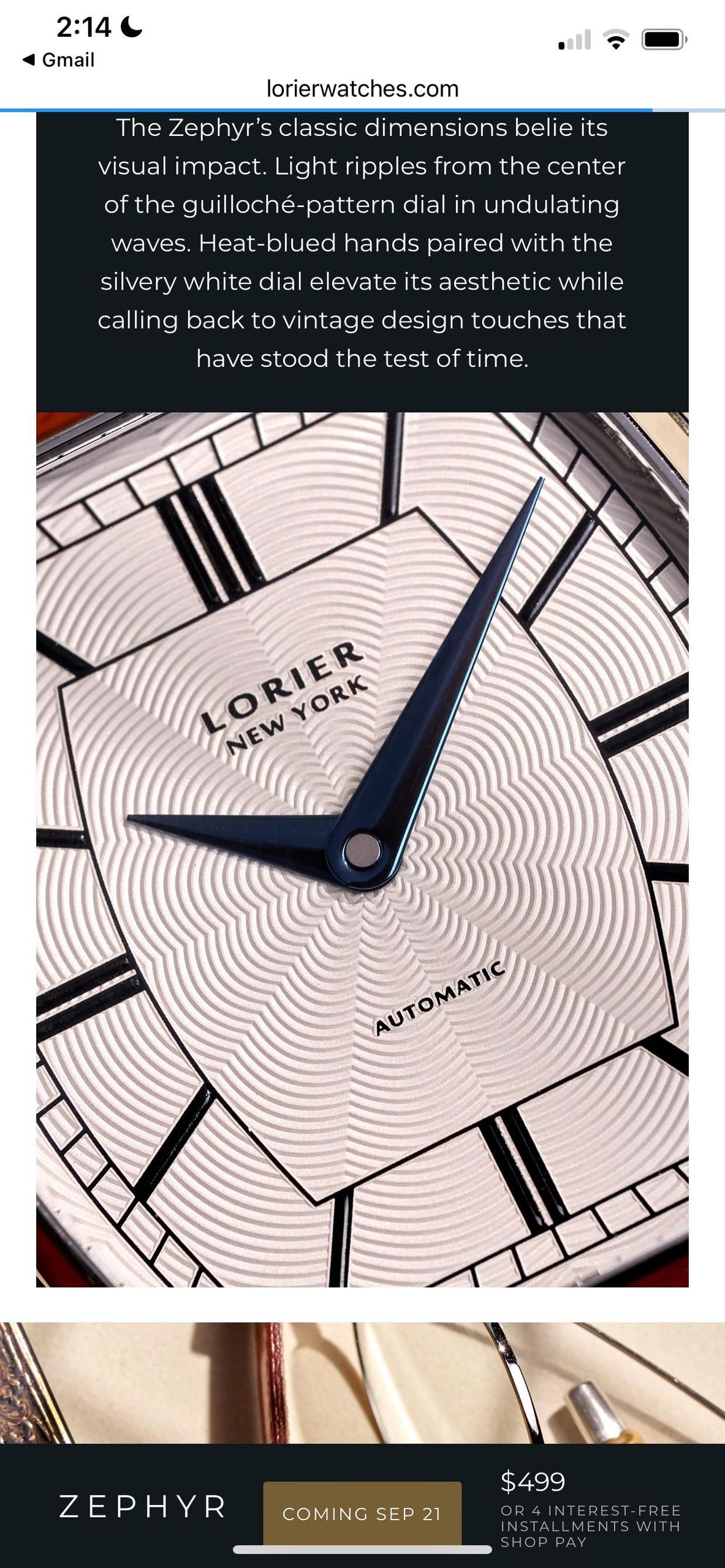 Lorier Zephyr | WatchCrunch