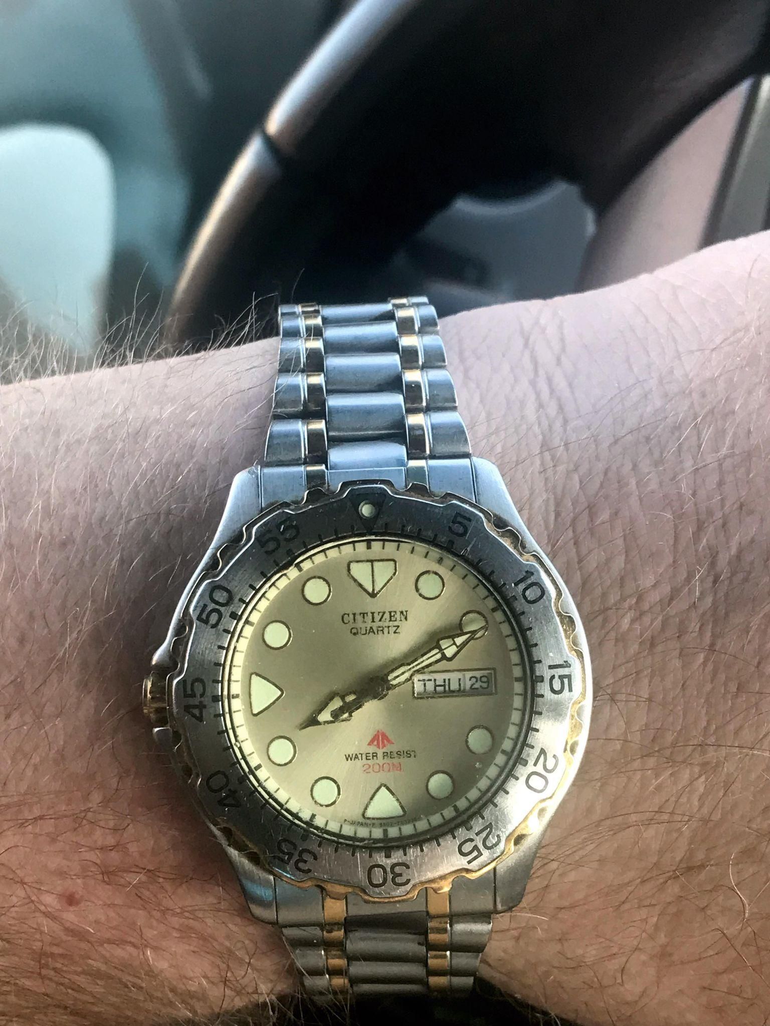 Citizen ProMaster 200m Gold Tone Dive Watch-5502 F53235-Y | WatchCrunch