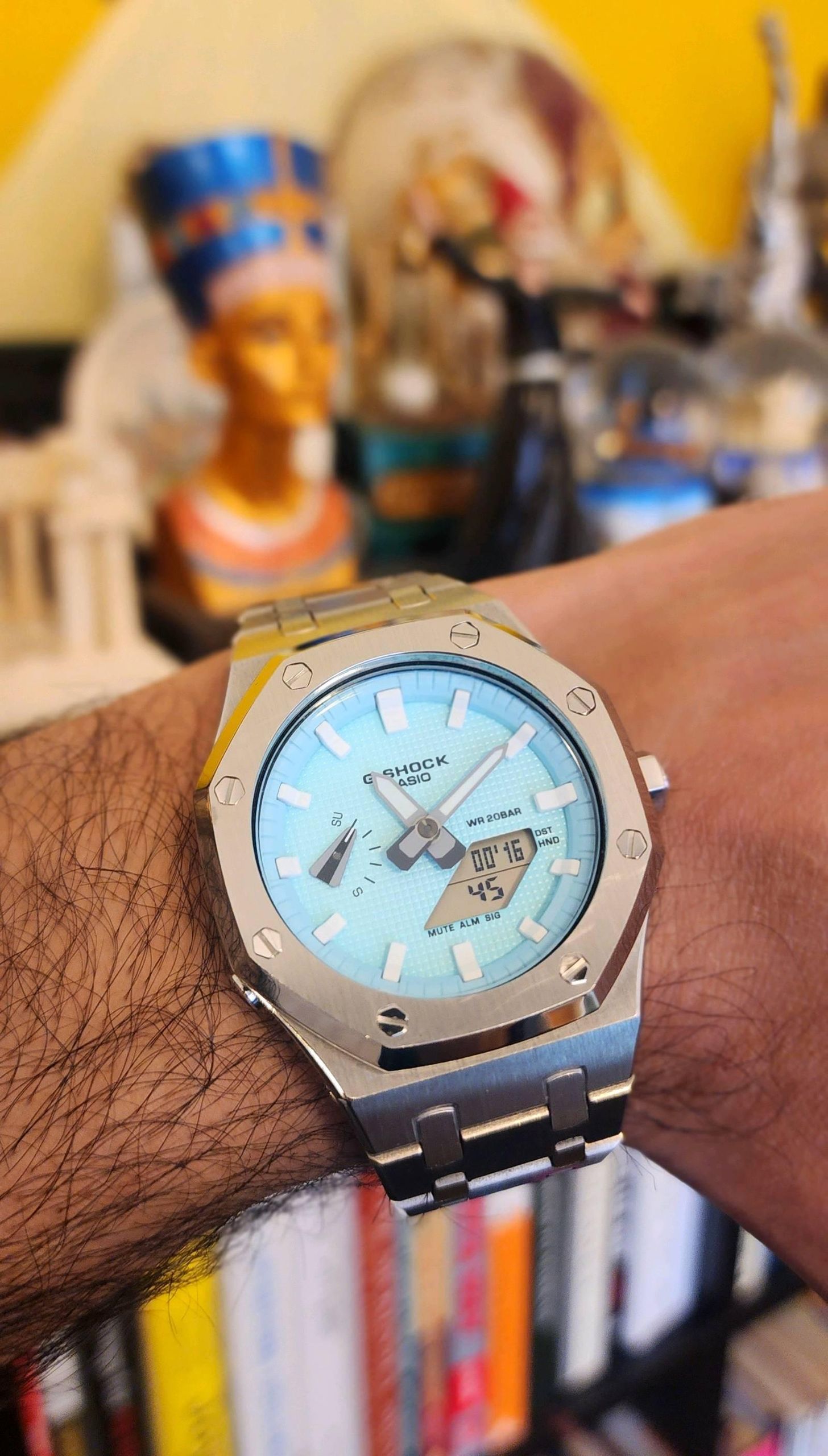Custom Mod CasiOak in Tiffany blue | WatchCrunch