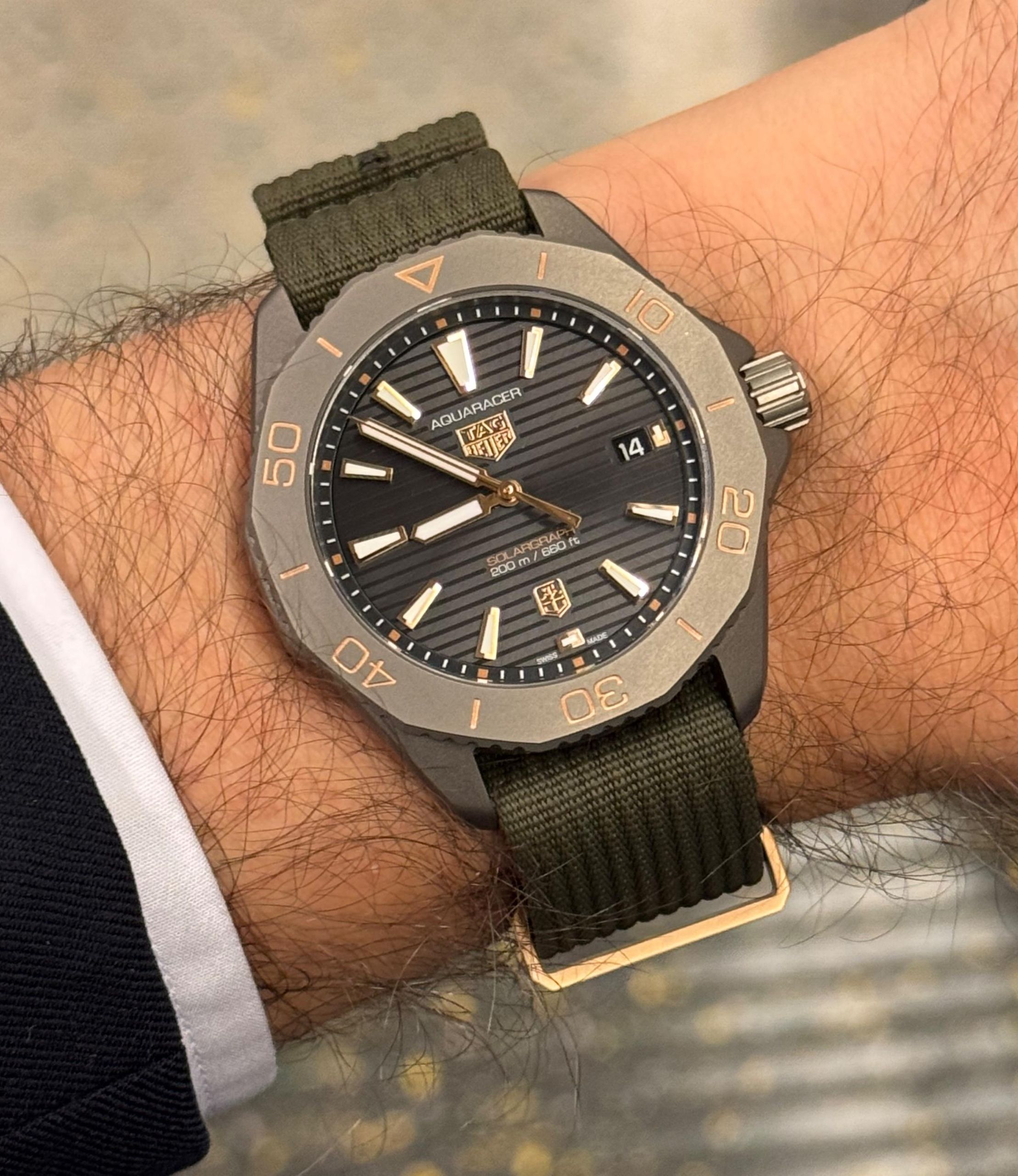 New Time+Tide Tag Heuer Solargraph Titanium Sundowner | WatchCrunch