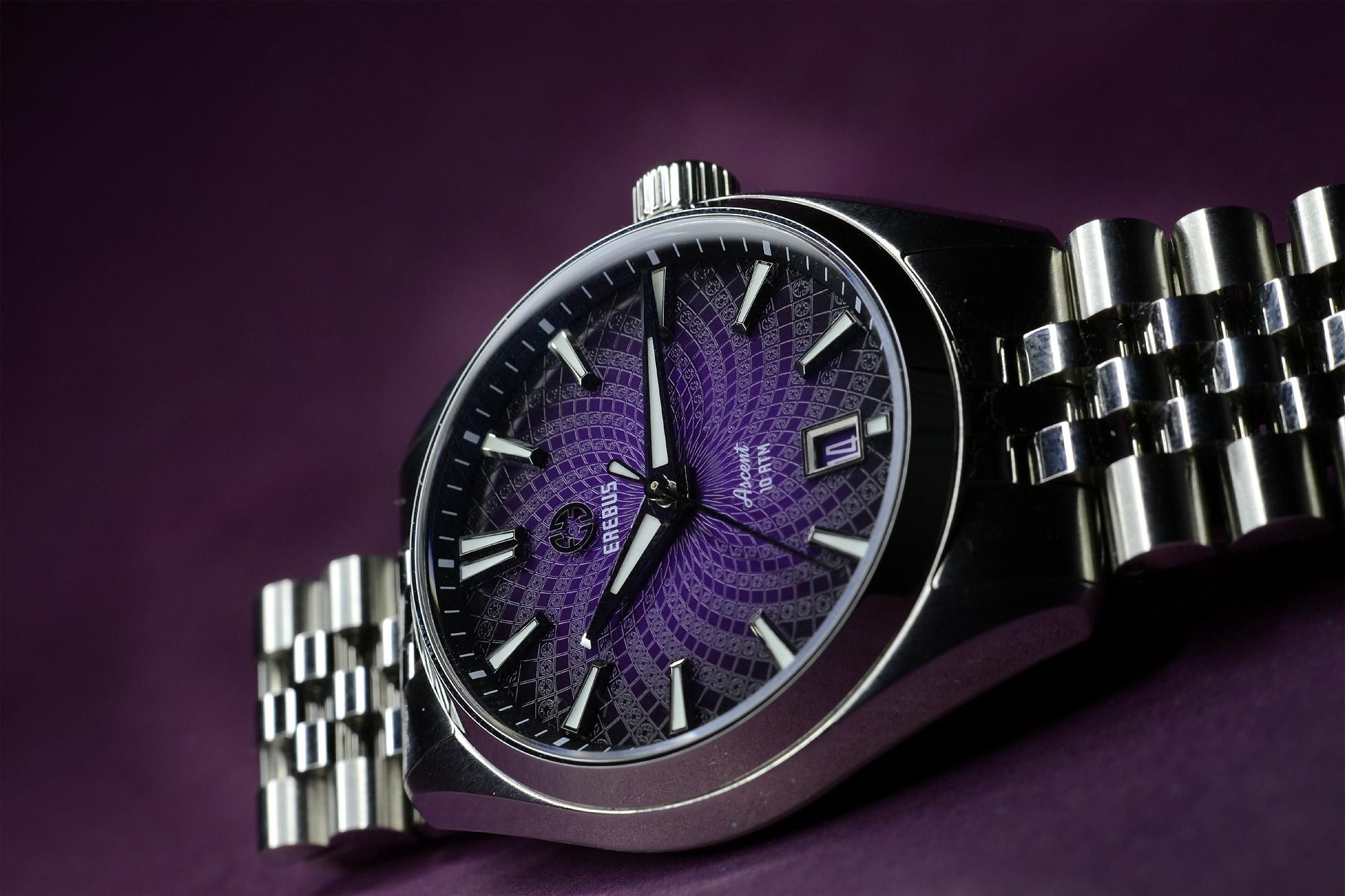 Erebus Ascent Purple Helix under the microscope | WatchCrunch