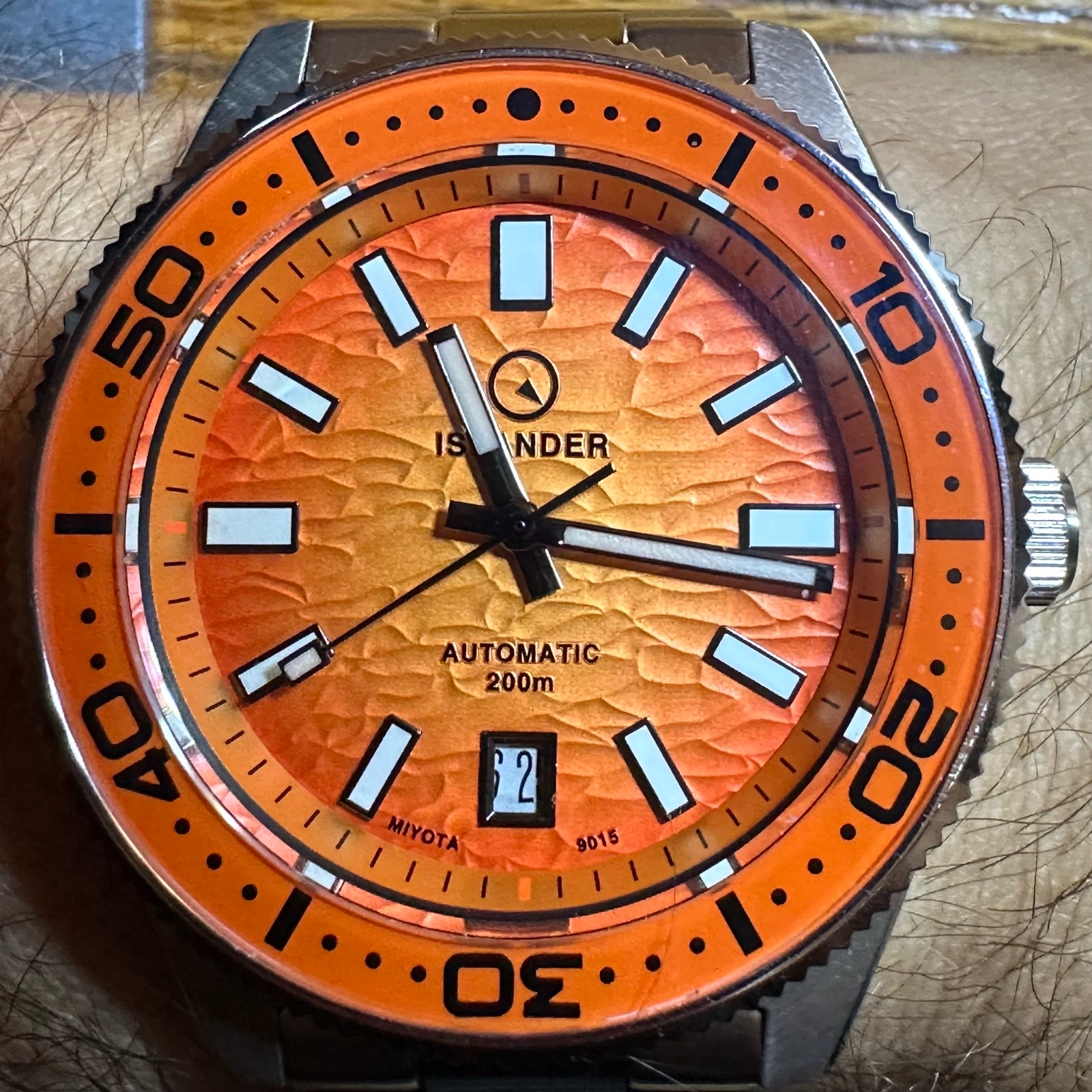Islander Northport “Fireball” Hi-Beat Automatic Dive Watch - Sunset ...
