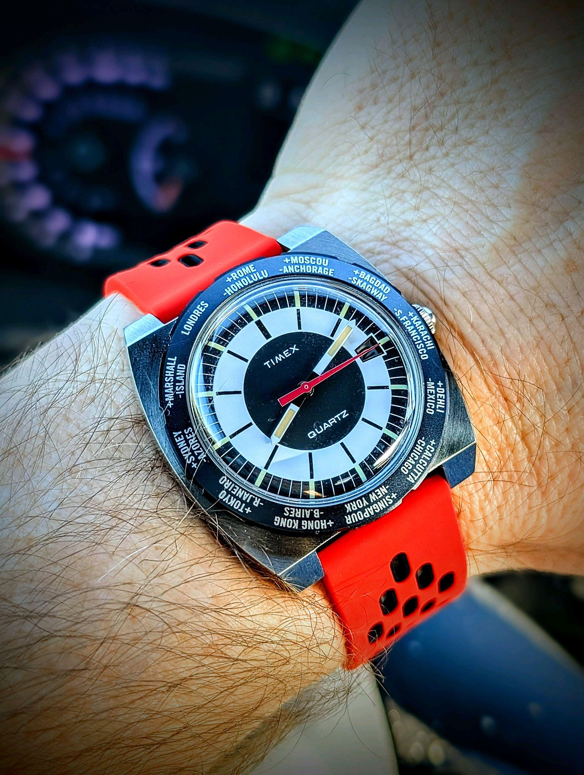 72 Timex World Timer reissue | WatchCrunch