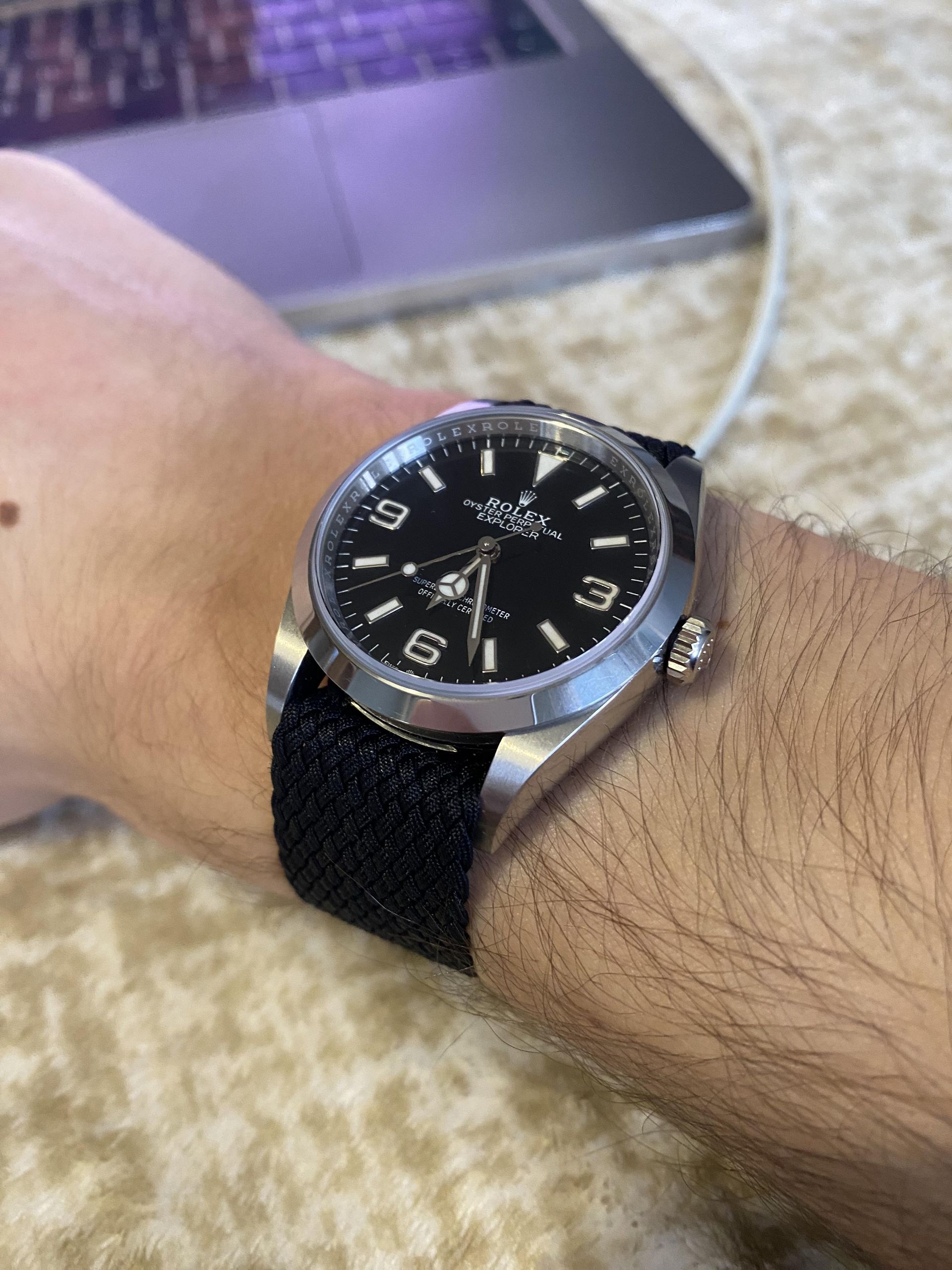 Rolex Explorer 124270 on Perlon Strap | WatchCrunch