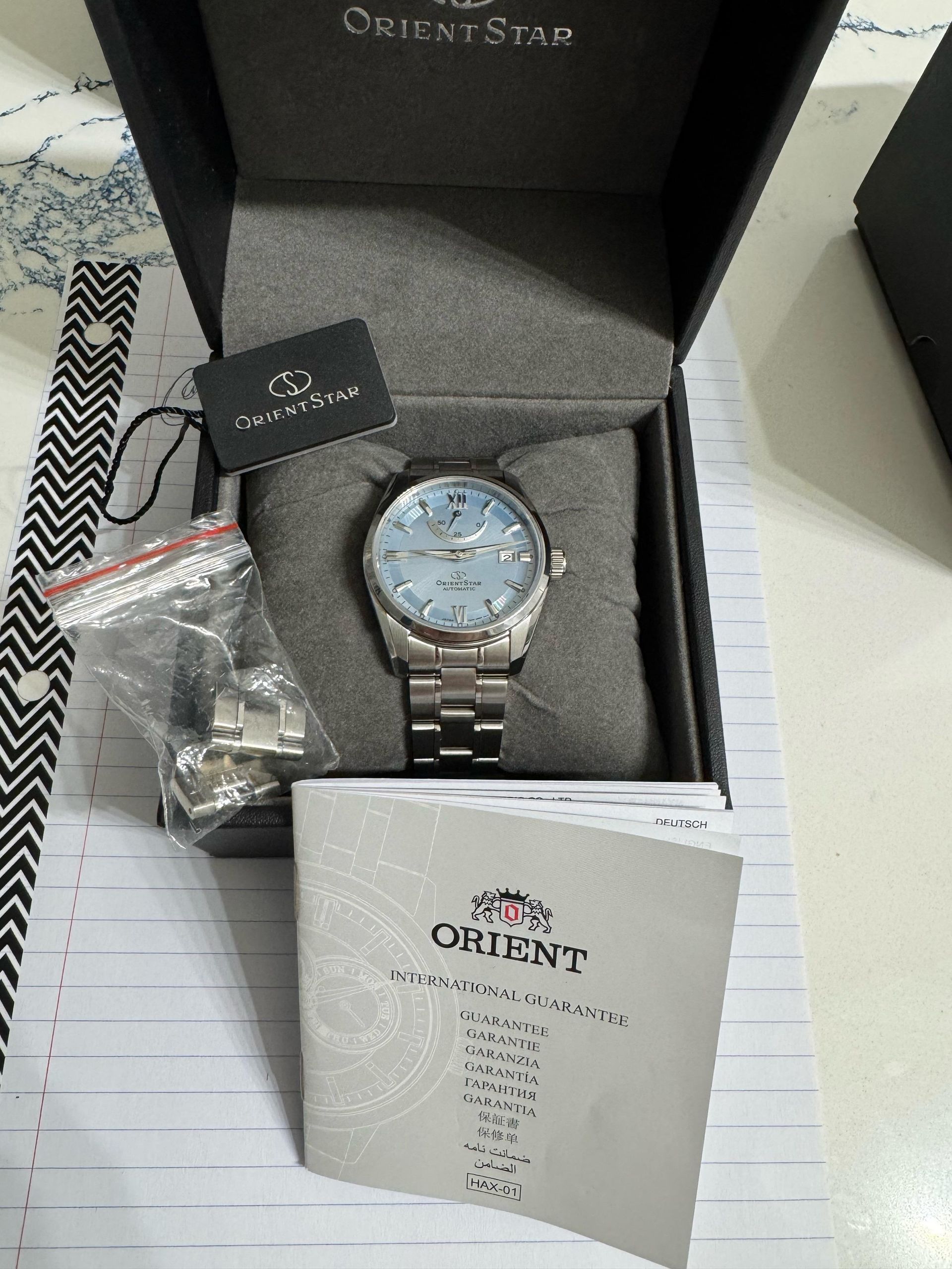 Pre-Owned Orient Star Contempary Icy Blue For Sale