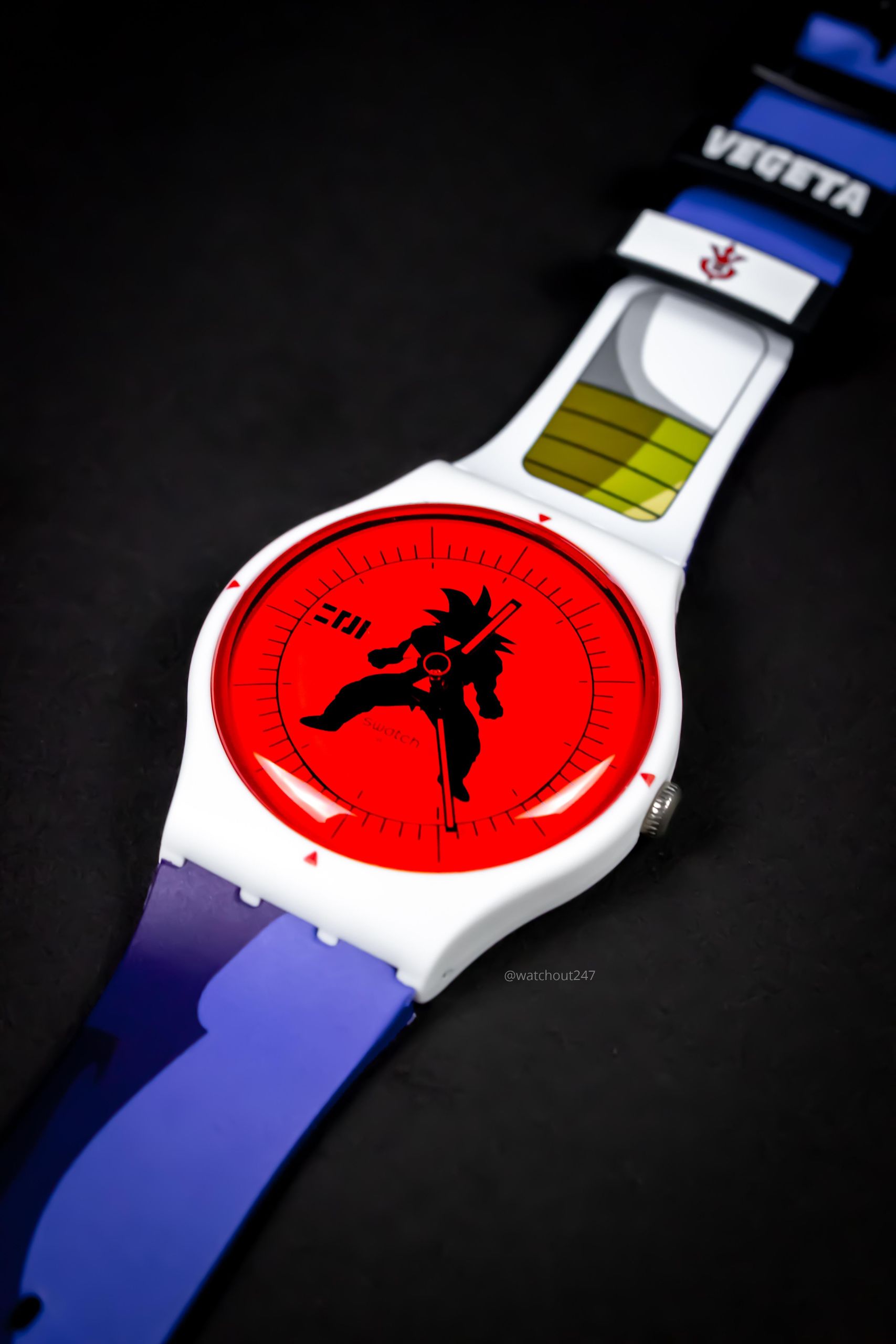 The Dragonball Z Swatch Collab Vegeta watch. #NWA | WatchCrunch