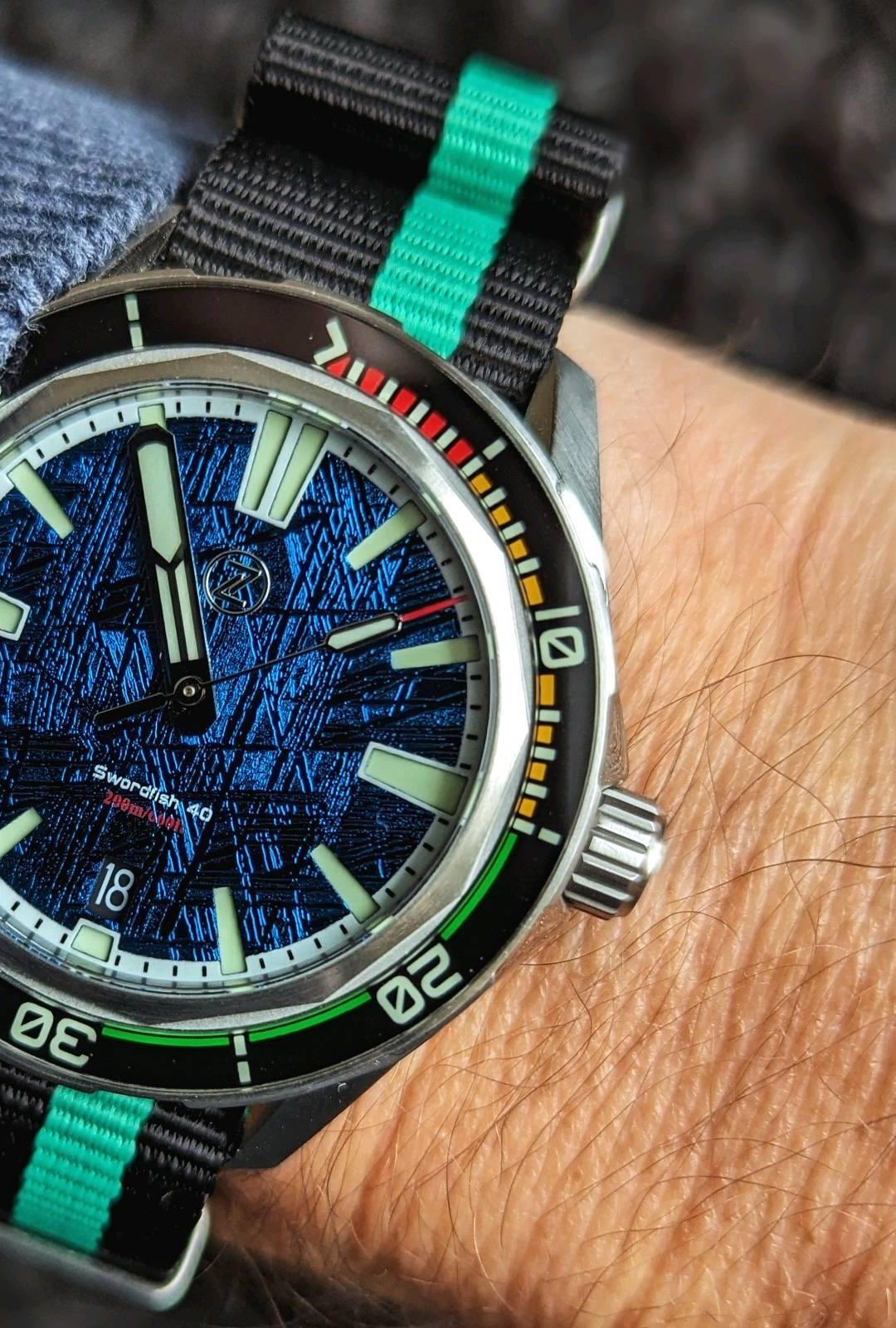 Review of the Zelos Swordfish 40mm Meteorite | WatchCrunch