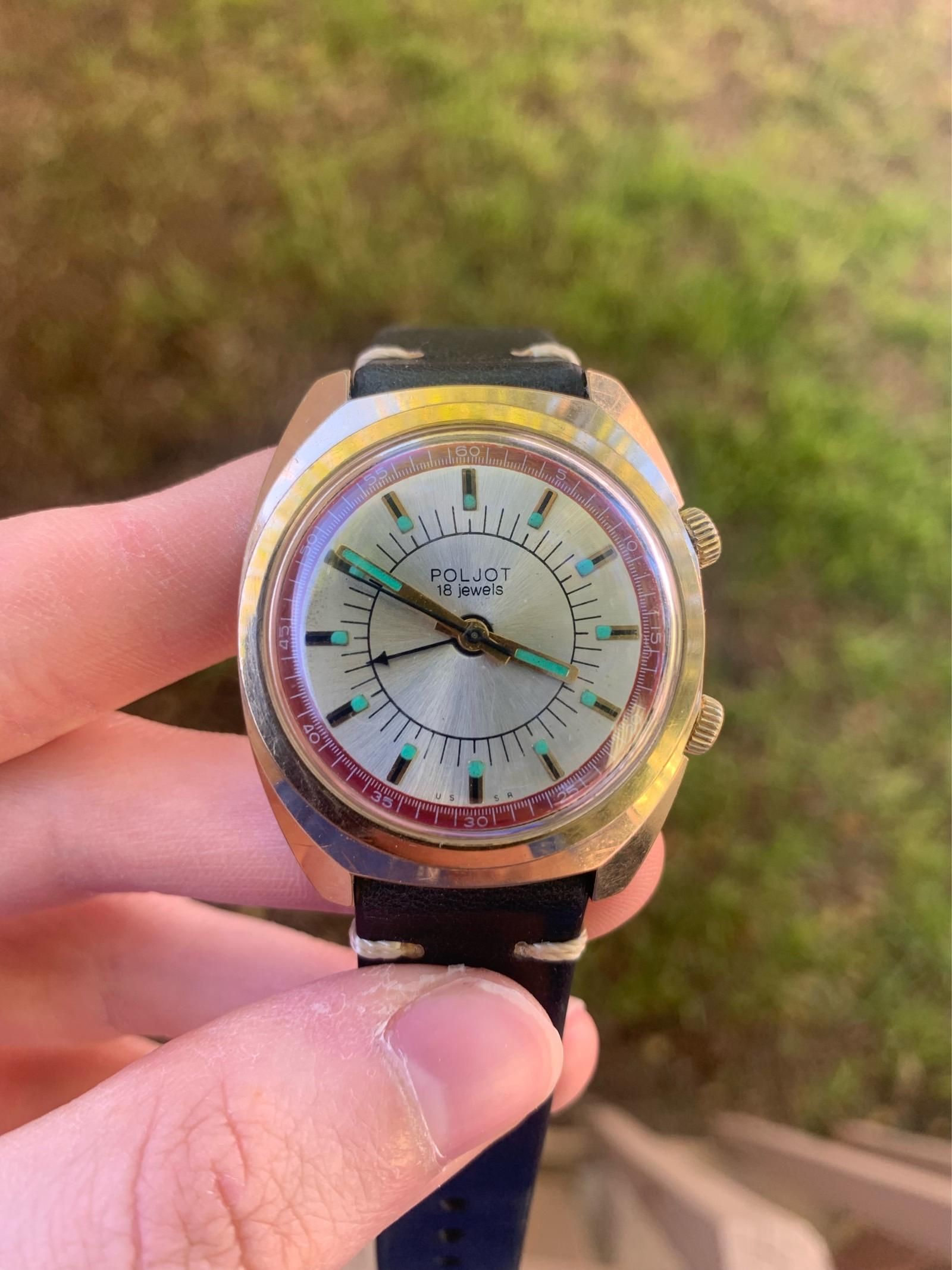 1980s Poljot (translates to “Flight”) alarm watch with a 2612.1 manual ...