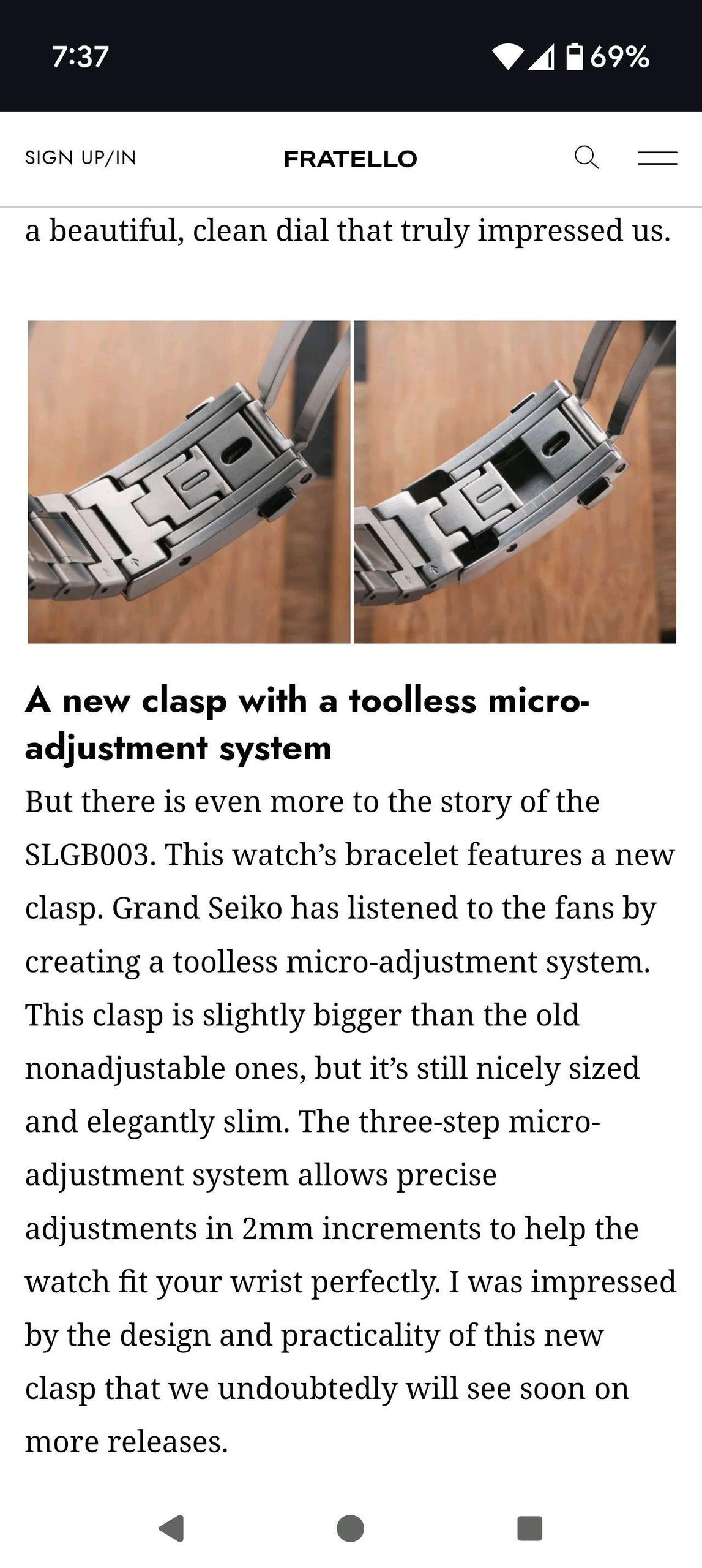 Grand Seiko finally did it, tool less micro adjust | WatchCrunch