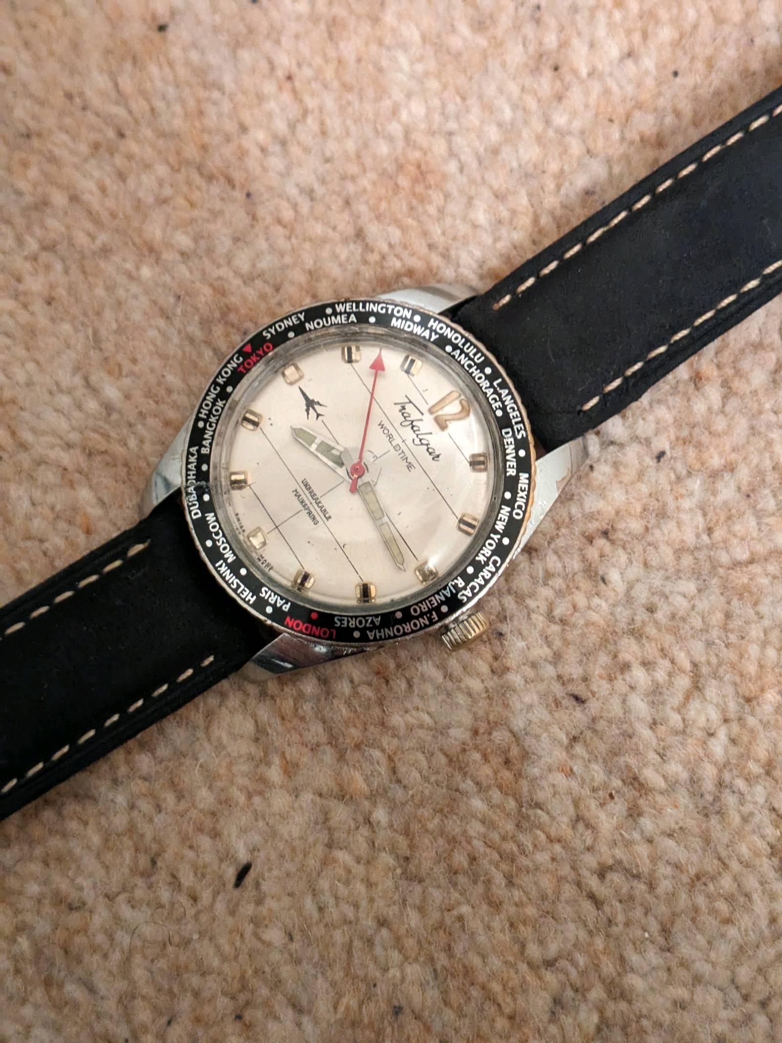 Trafalgar World Time Vintage Watch | WatchCrunch