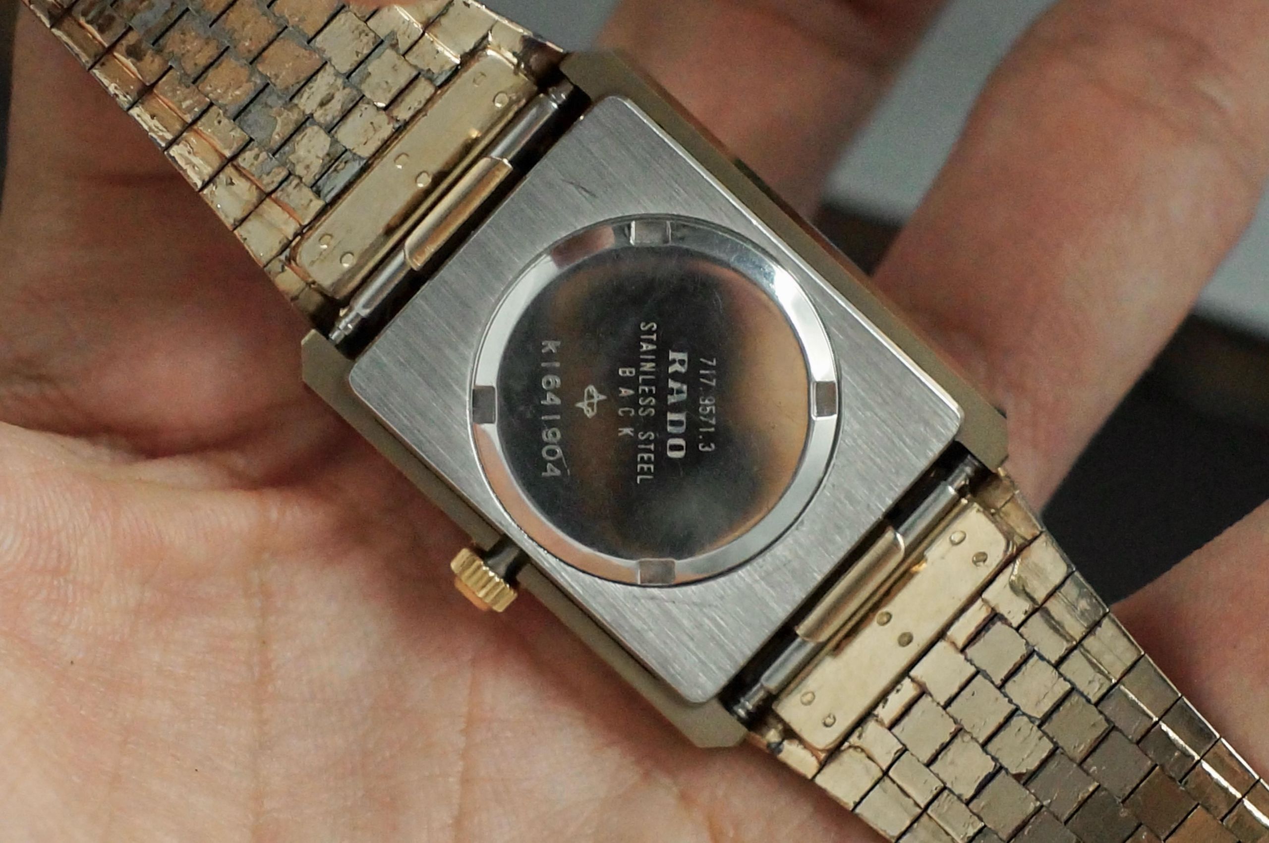 This Rado model features a dial with a subtle iridescent effect, where ...