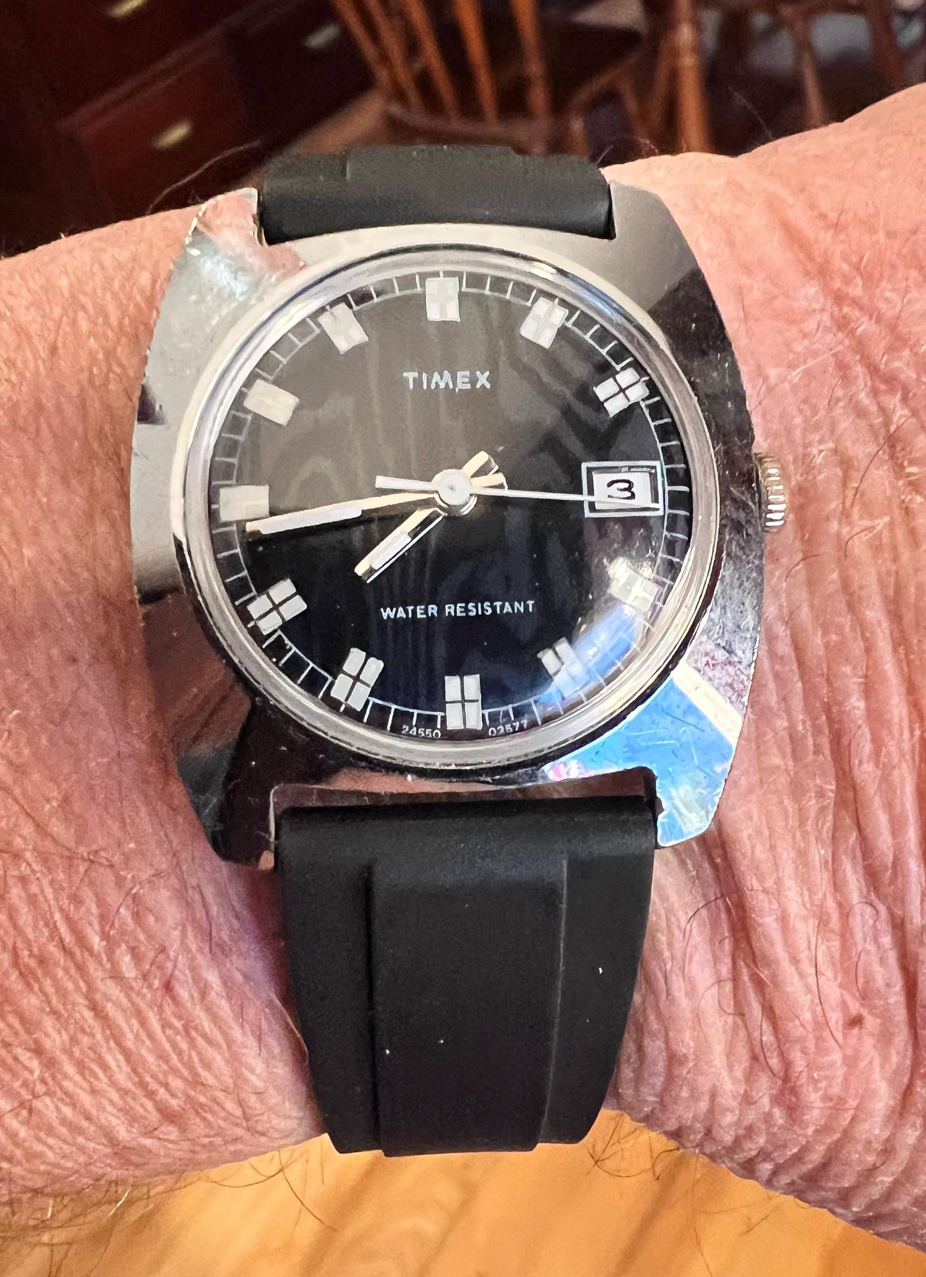 Timex Blue Moire Sprite vintage 1977 | WatchCrunch