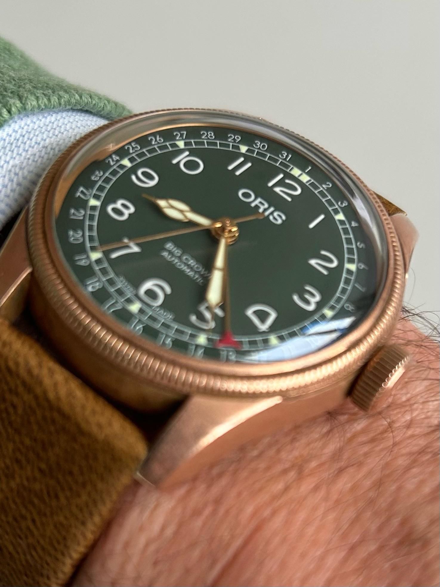 New deer leather strap on Oris Bronze BCPD | WatchCrunch